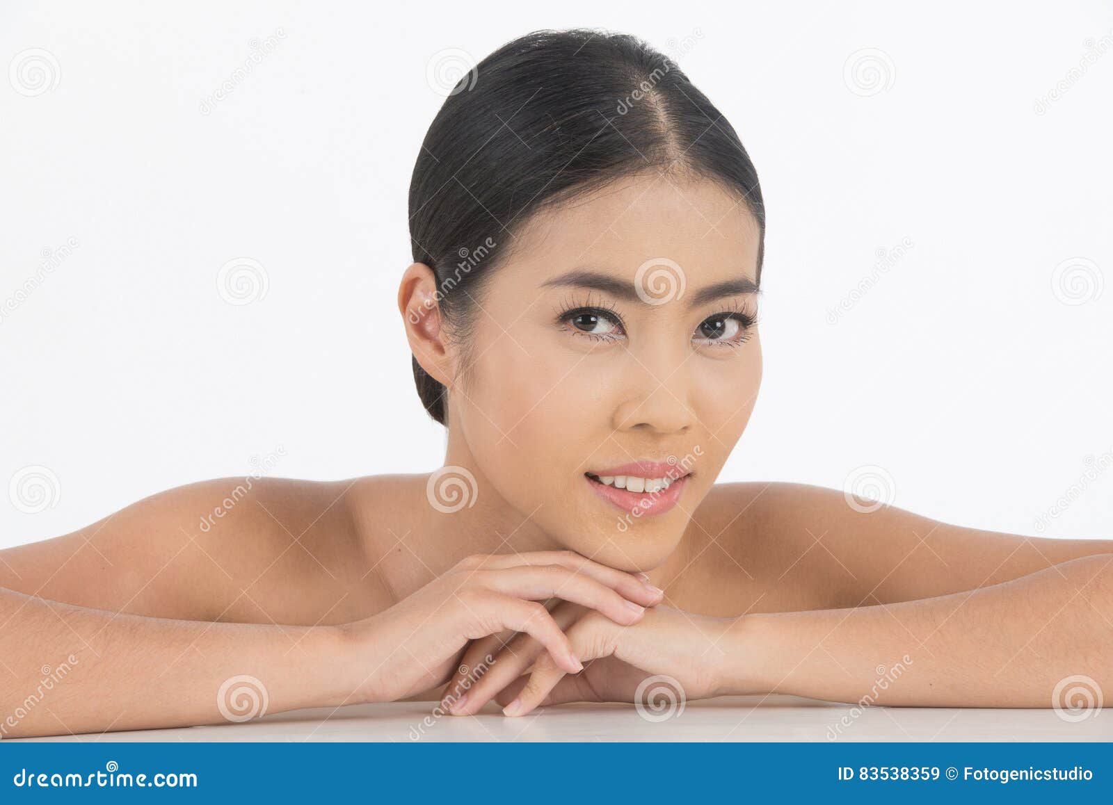 Beautiful Asian Woman Isolated On White Stock Image Image Of Facial