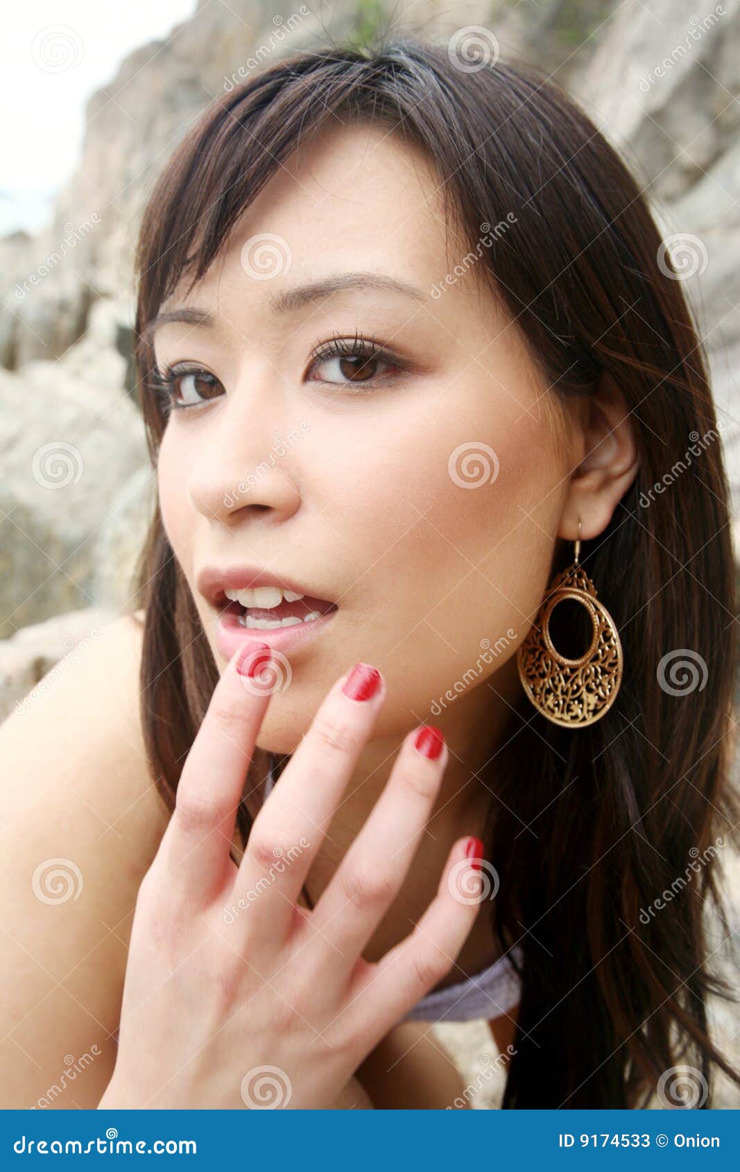 Beautiful Asian Woman Looking at Viewer Stock Image - Image of asia ...
