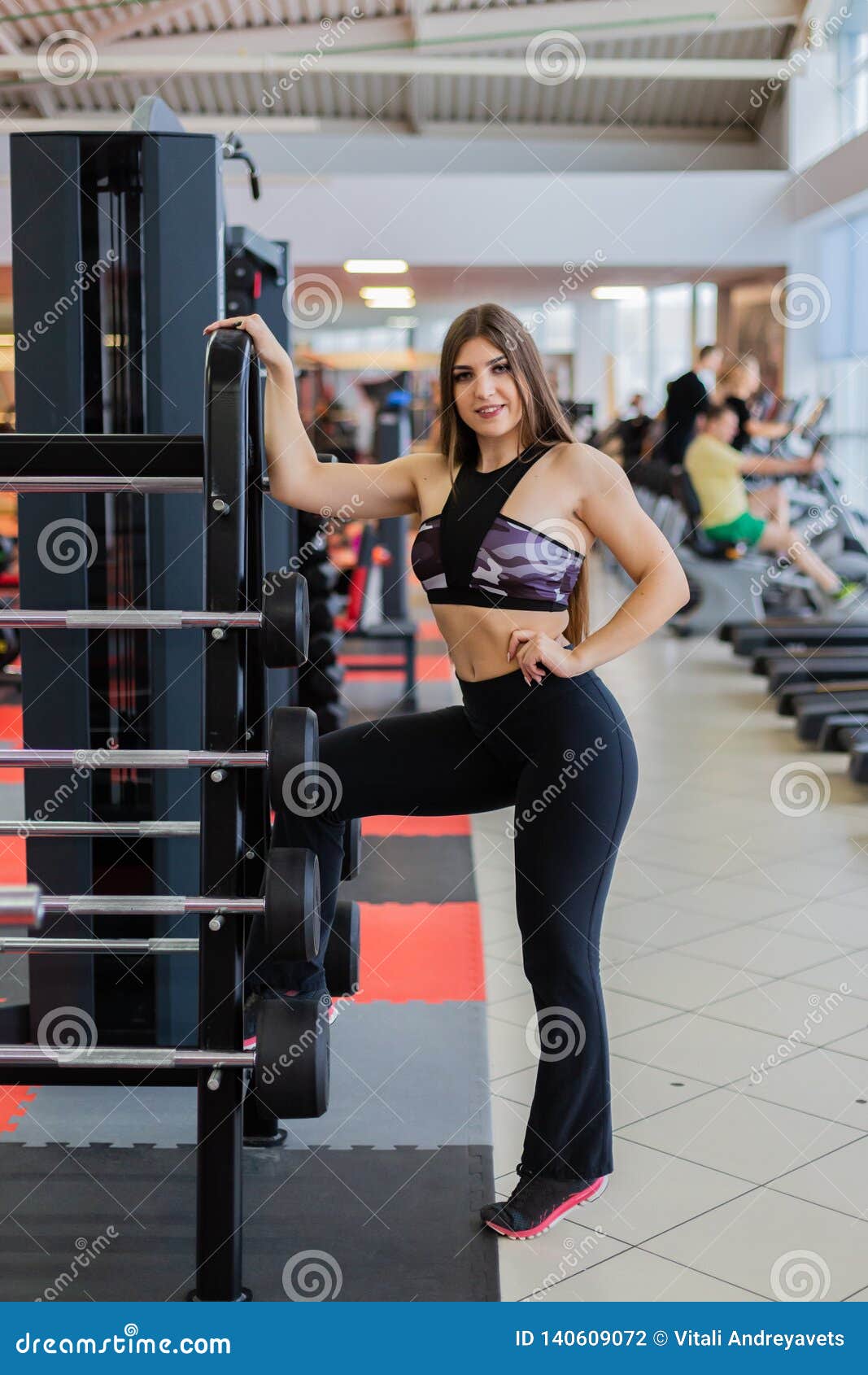 Beautiful Athletic Girl Posing in the Gym. Stock Photo - Image of ...