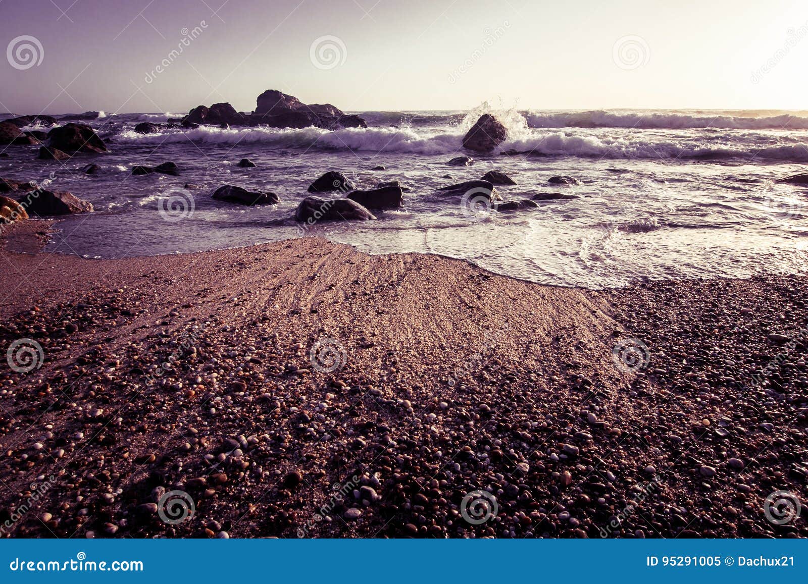 Beautiful Atlantic Beach in Sunset Stock Image - Image of ocean, sandy ...