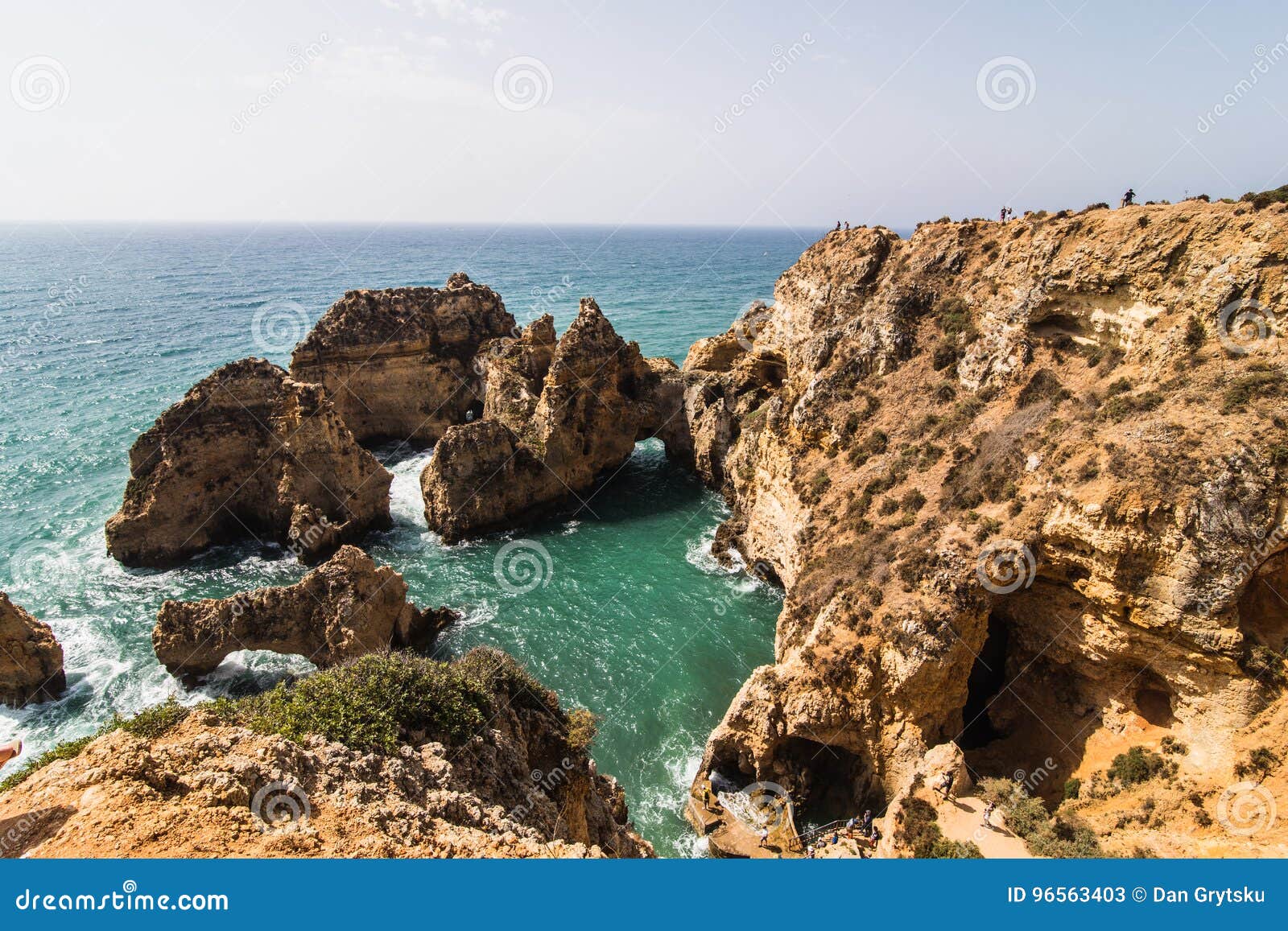 Beautiful Atlantic Ocean View Horizon with Sandy Beach Rocks and Stock ...
