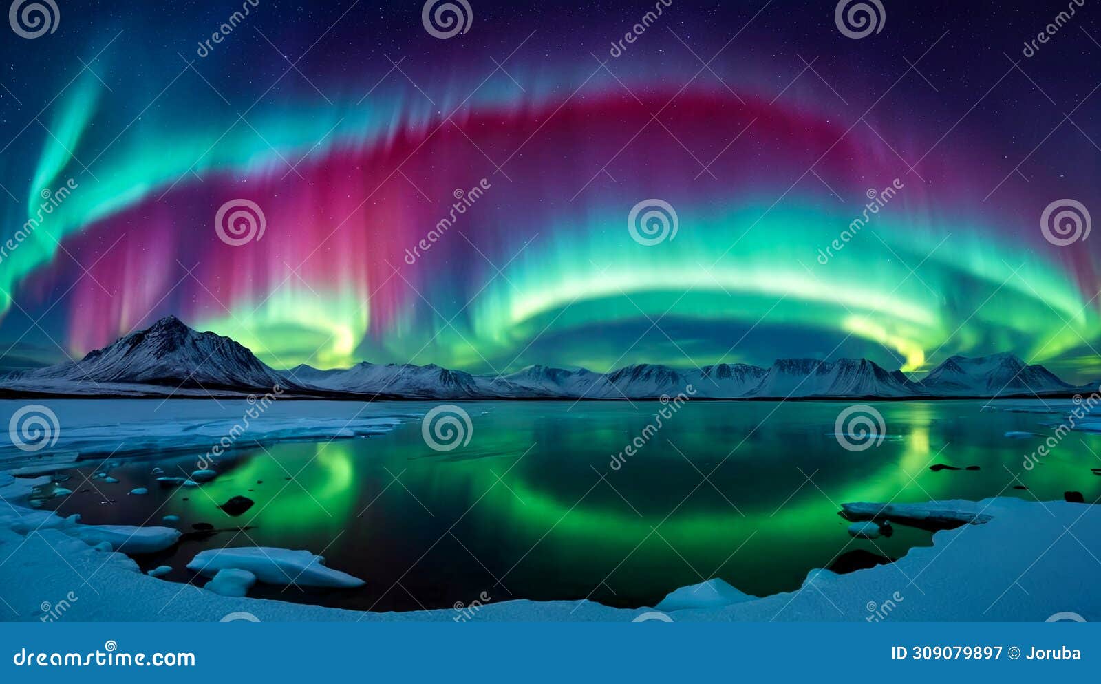 A Beautiful Aurora Night Sky From A Mountain Peak, Panorama Wallpaper ...