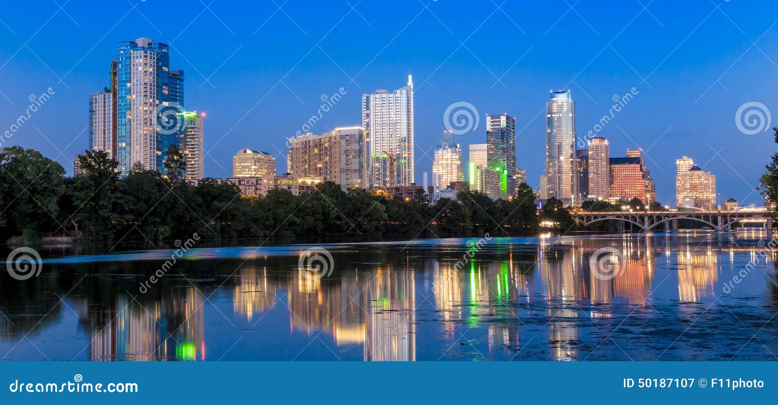 Beautiful Austin Skyline Reflection at Twilight Stock Image - Image of ...