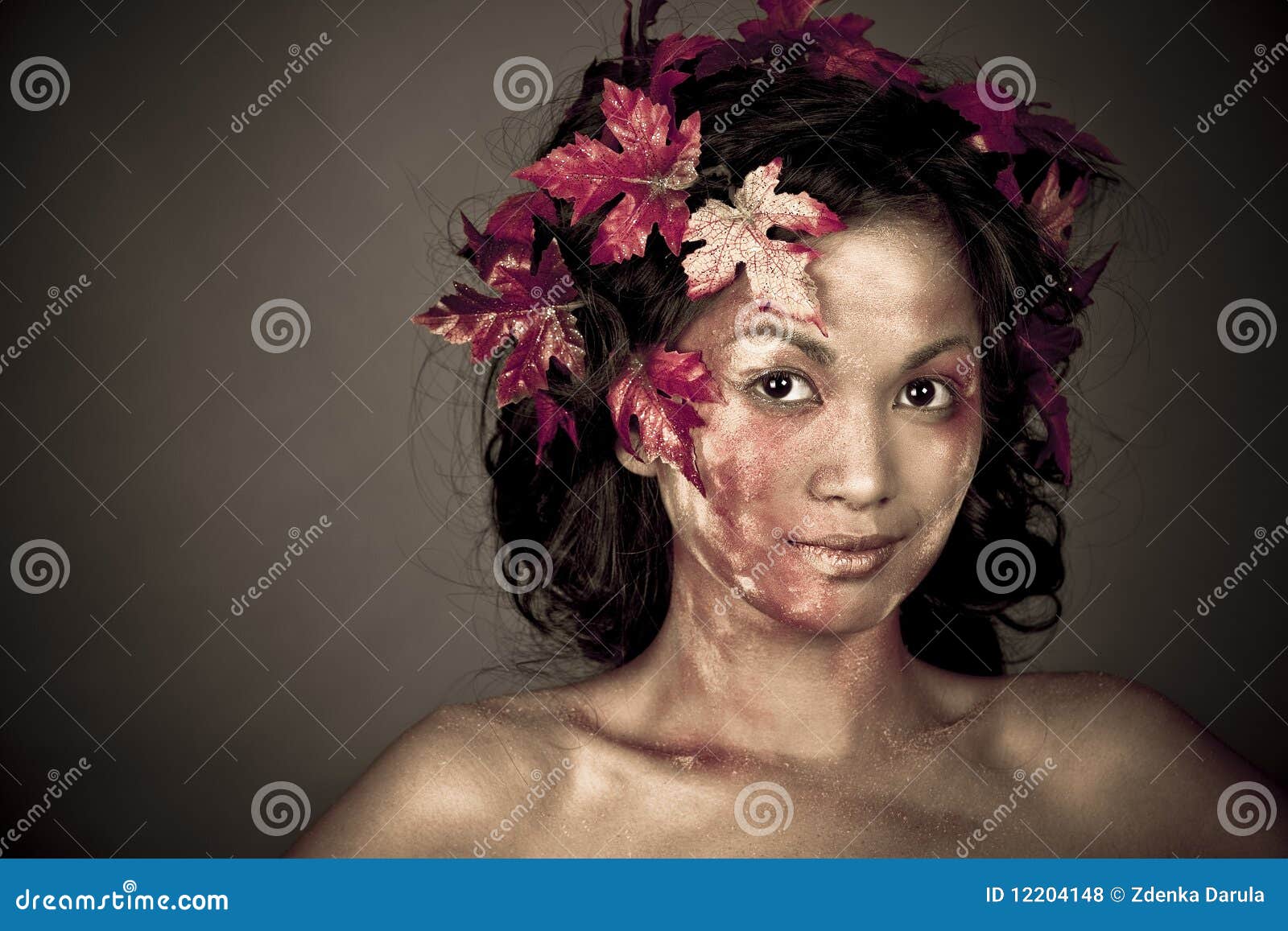 Beautiful autumn face stock photo. Image of portrait - 12204148
