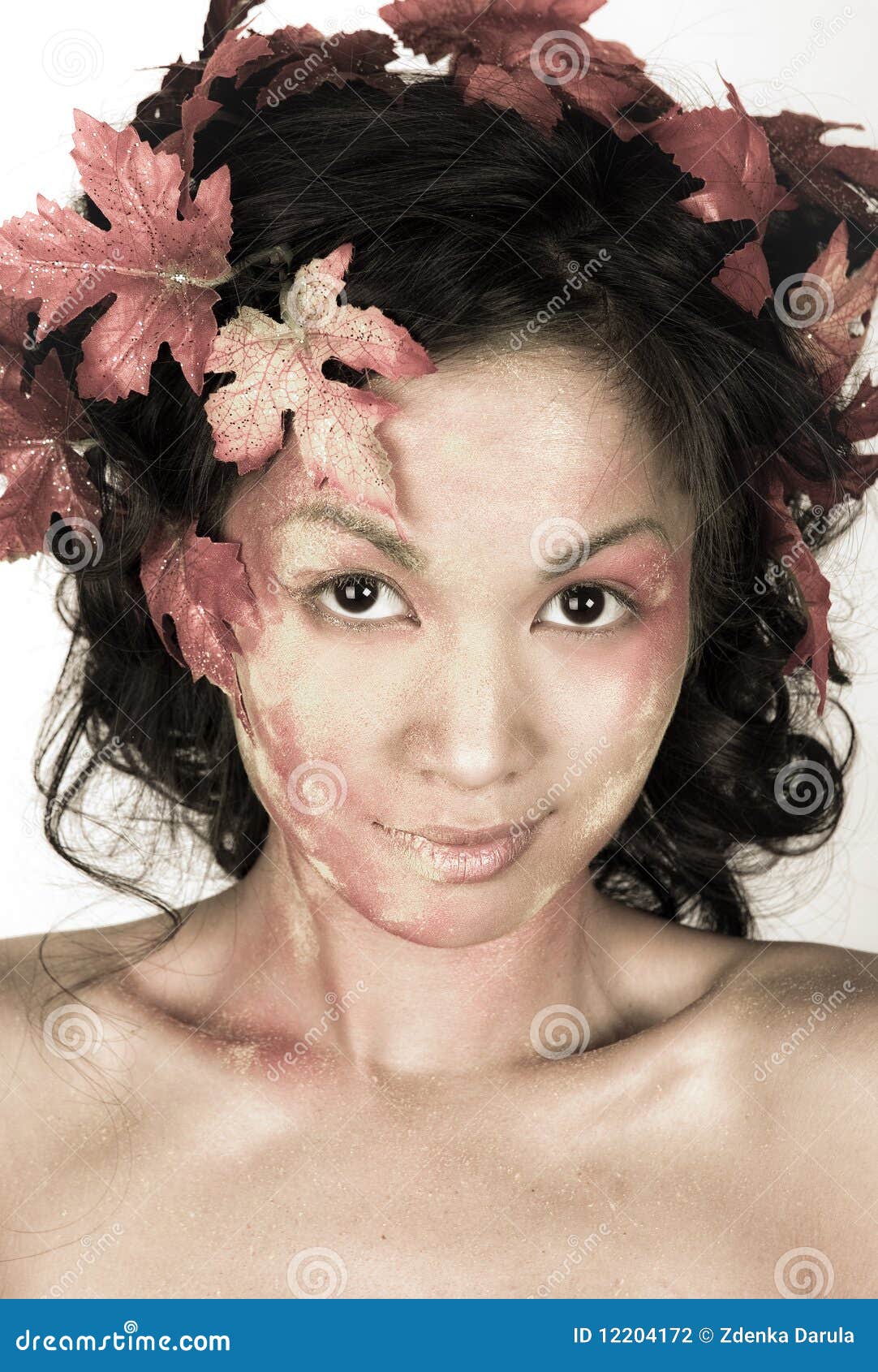 Beautiful autumn face stock photo. Image of fall, person - 12204172