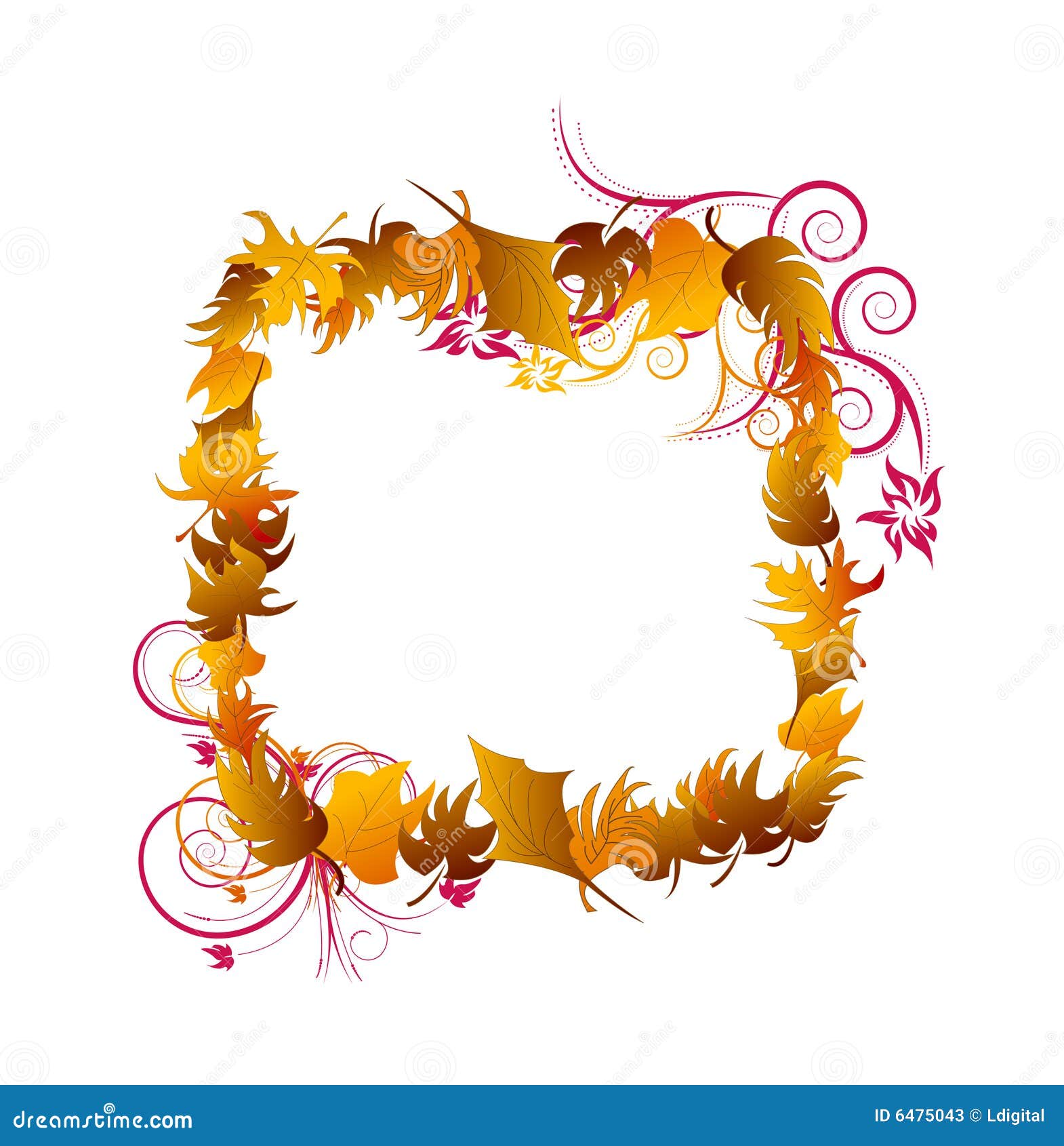 A Beautiful Autumn/fall Frame Stock Illustration - Illustration of ...
