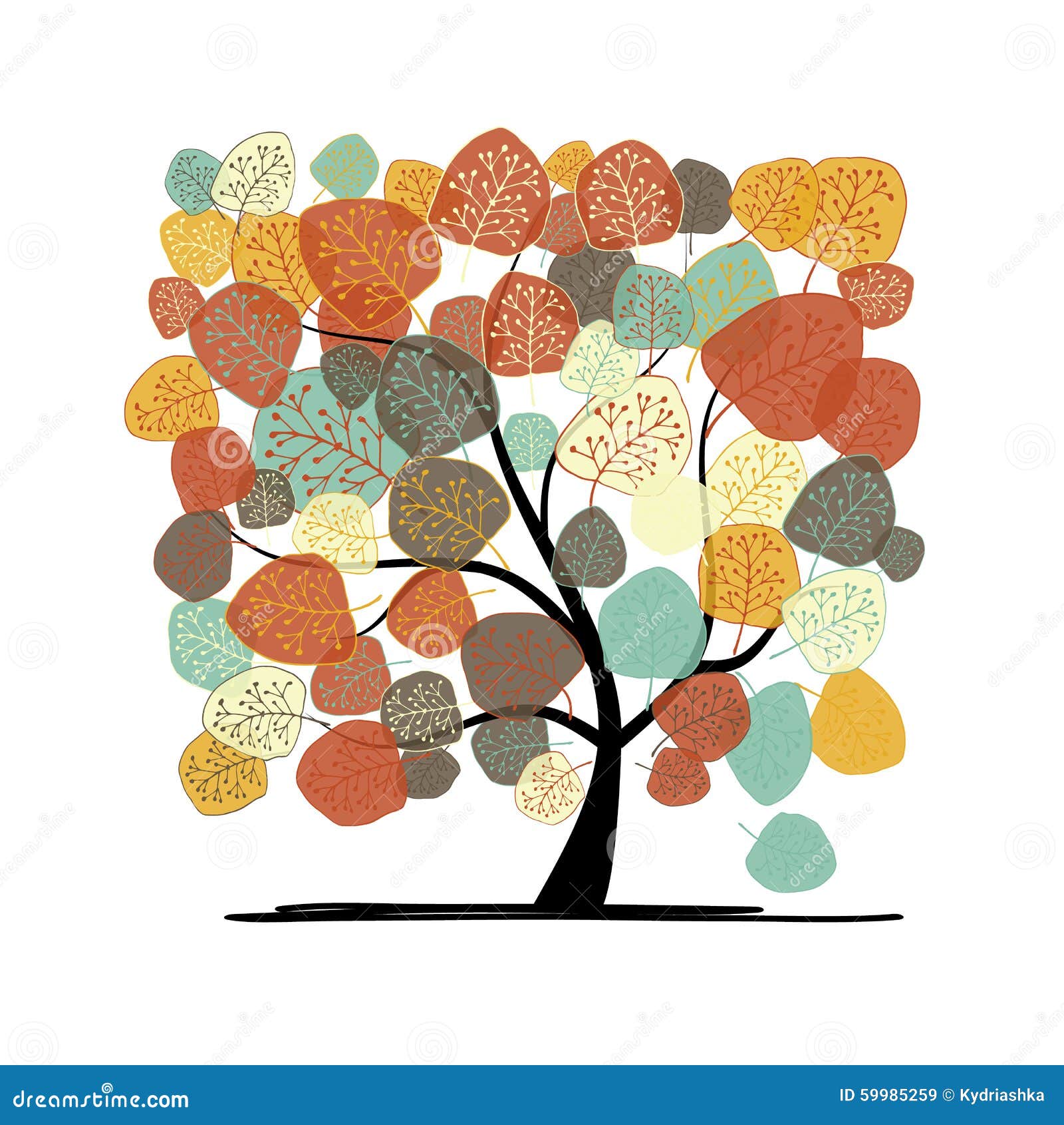 Beautiful Autumn Tree for Your Design Stock Vector - Illustration of ...