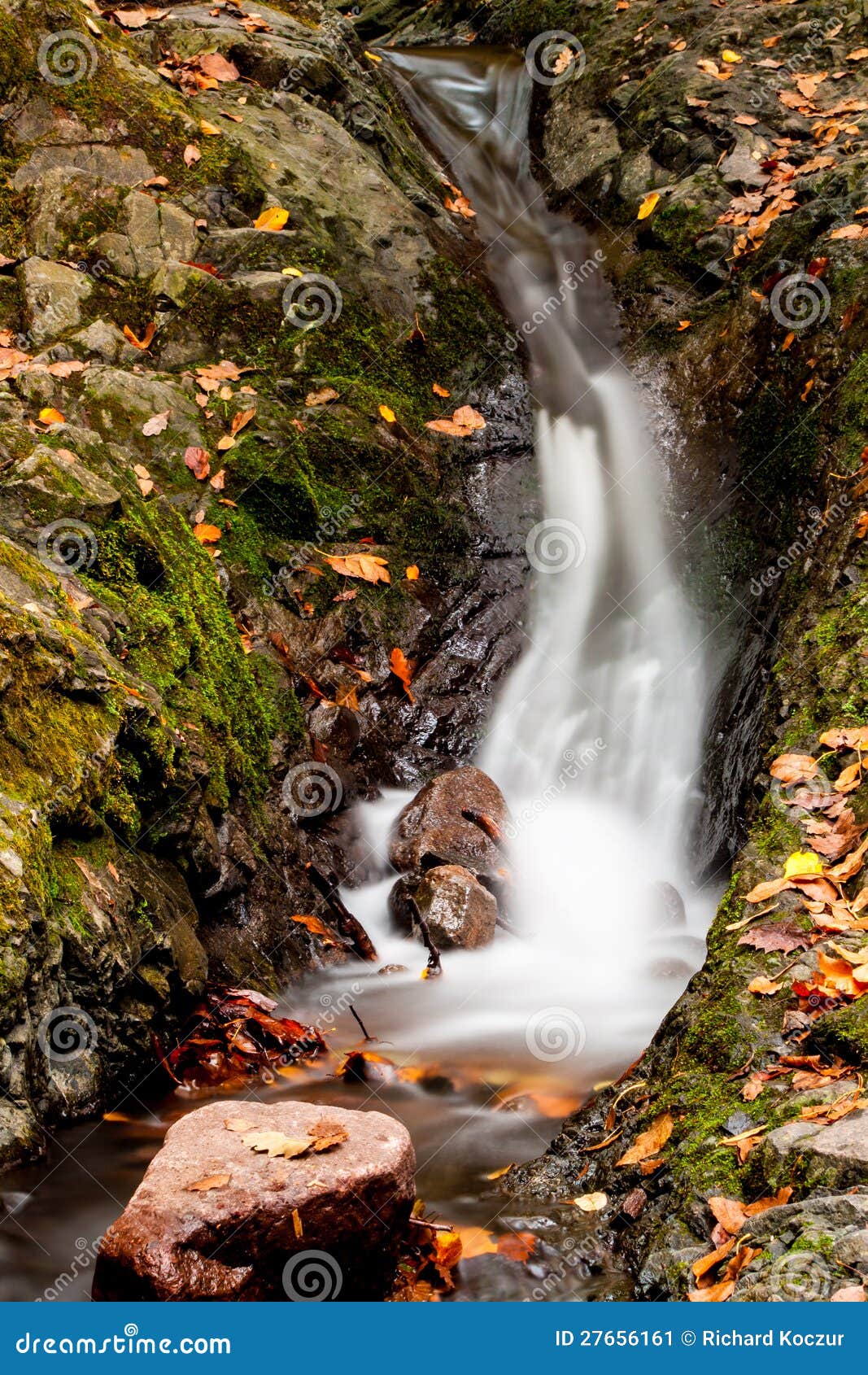 Beautiful autumn waterfall stock image. Image of abstract - 27656161