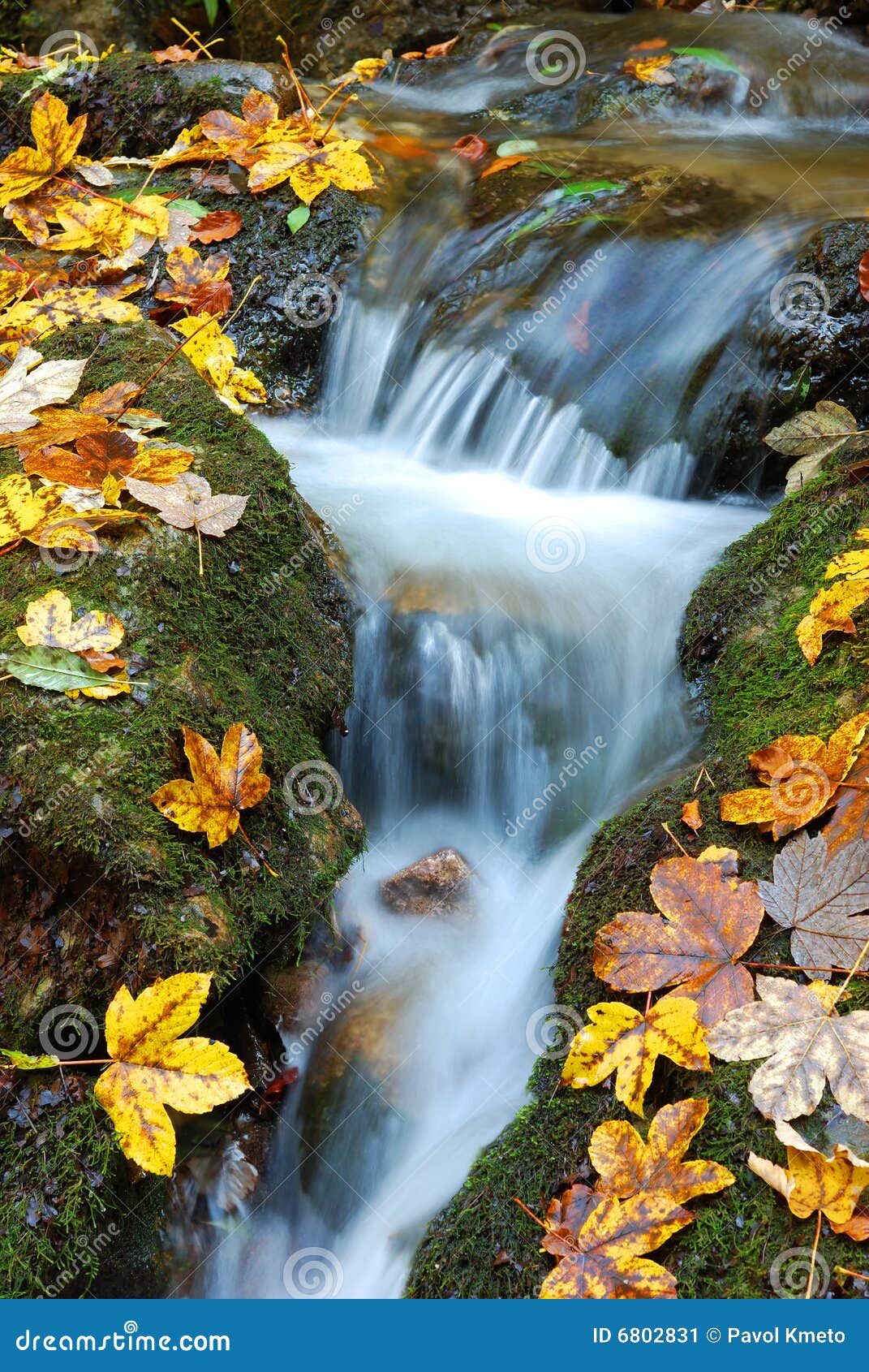 Beautiful autumn waterfall stock image. Image of flow - 6802831
