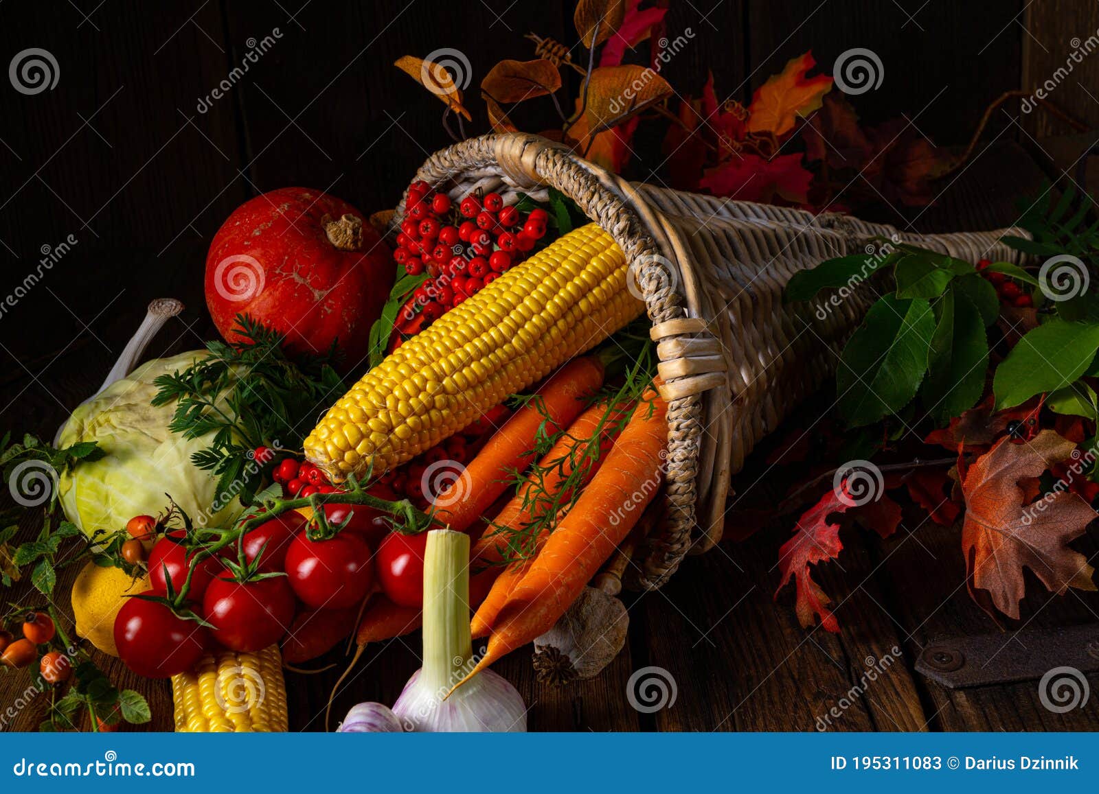 The Beautiful Autumnal Cornucopia with Vegetables Stock Image - Image ...