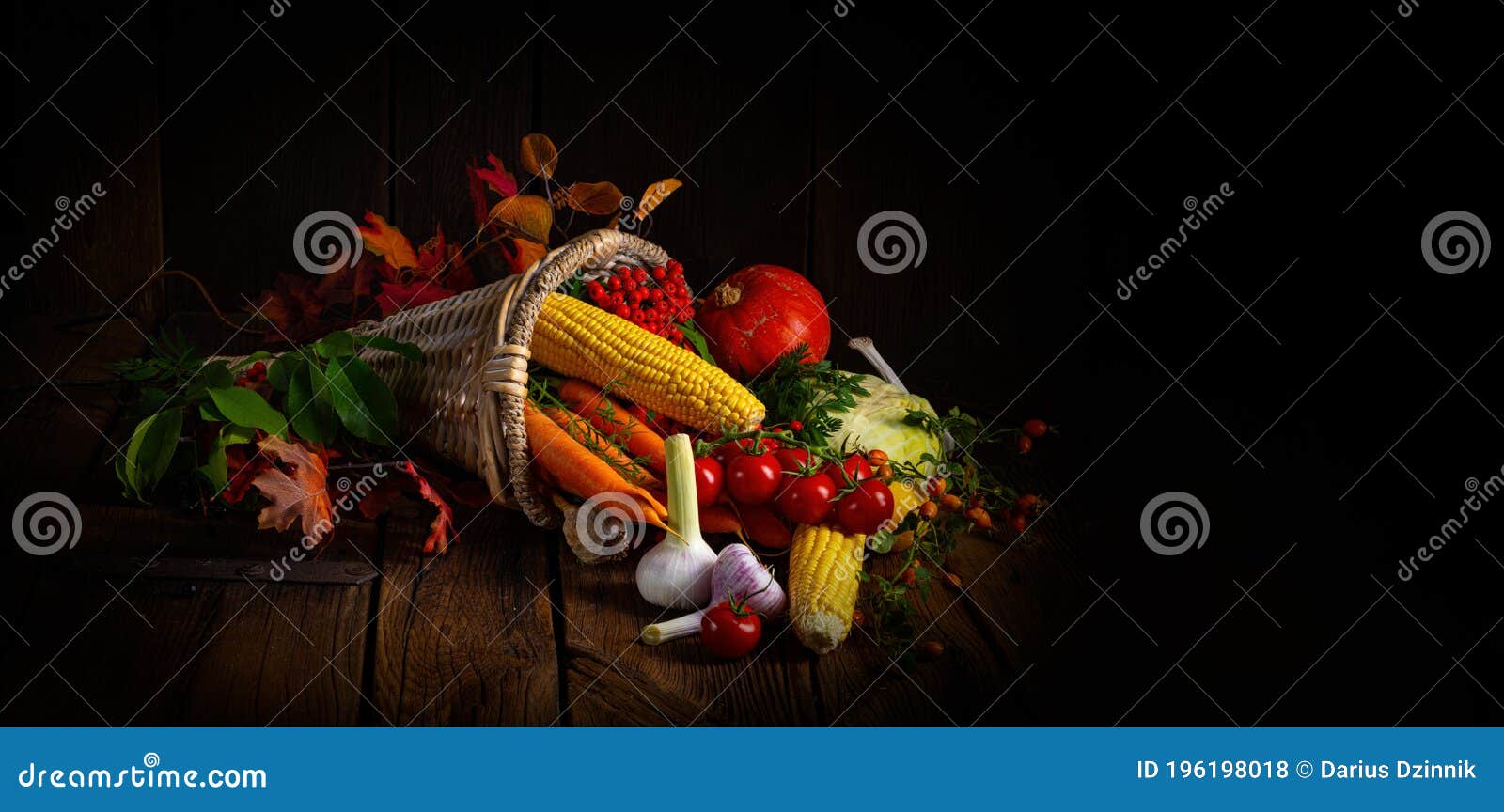 The Beautiful Autumnal Cornucopia with Vegetables Stock Photo - Image ...