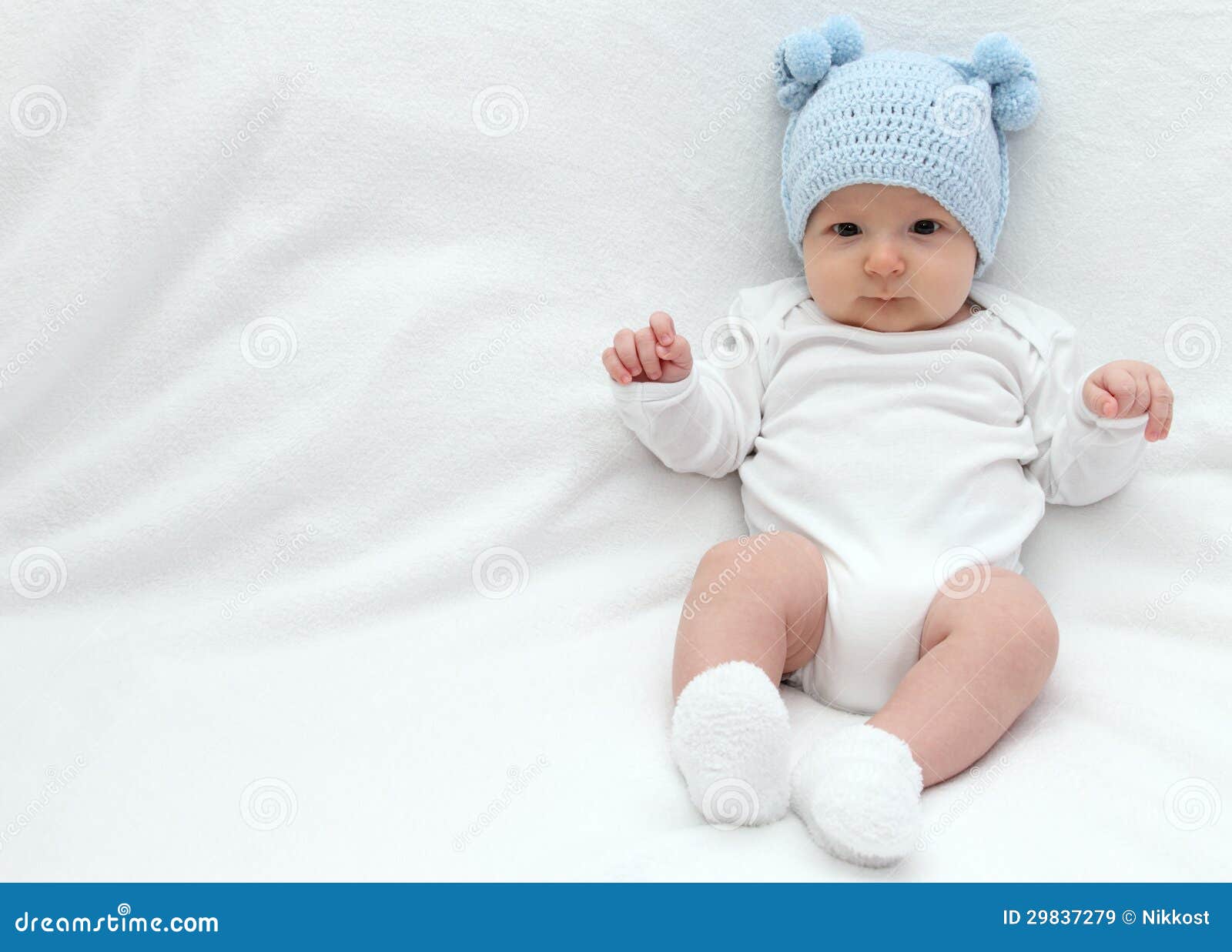 Baby in blue hat stock image. Image of healthy, skin - 29837279