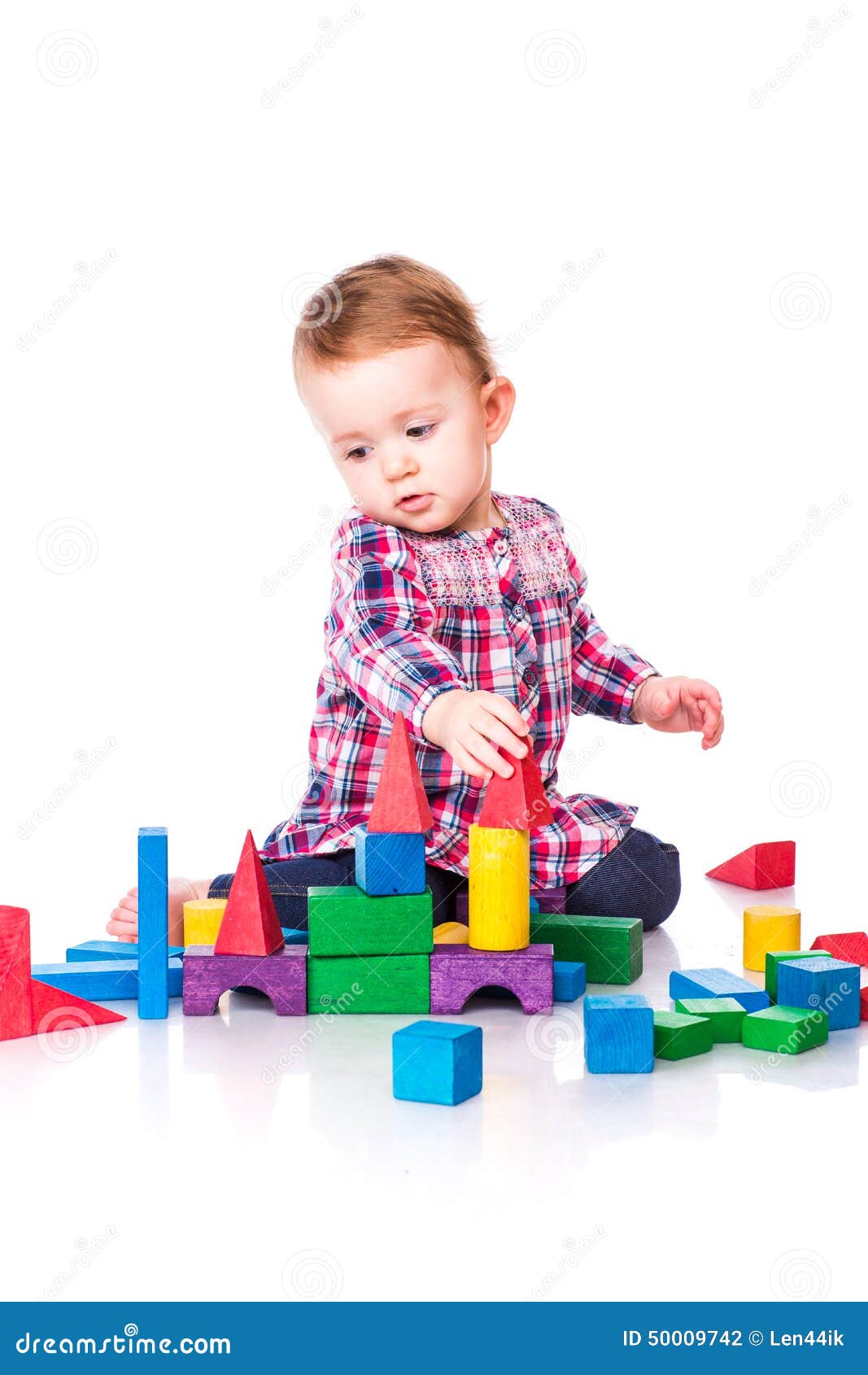 Beautiful Baby Building with Cubes Stock Photo - Image of constructor ...