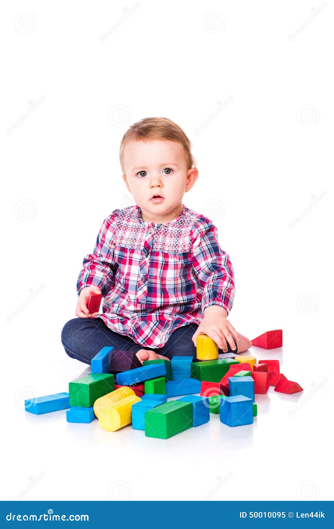 Beautiful Baby Building with Cubes Stock Image - Image of baby ...