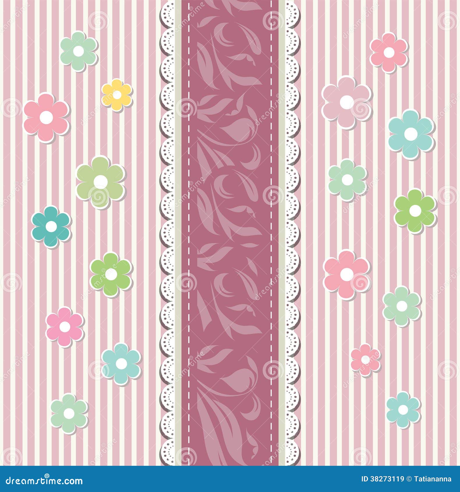 Beautiful Baby Floral Greeting Card Vector Stock Vector - Illustration ...