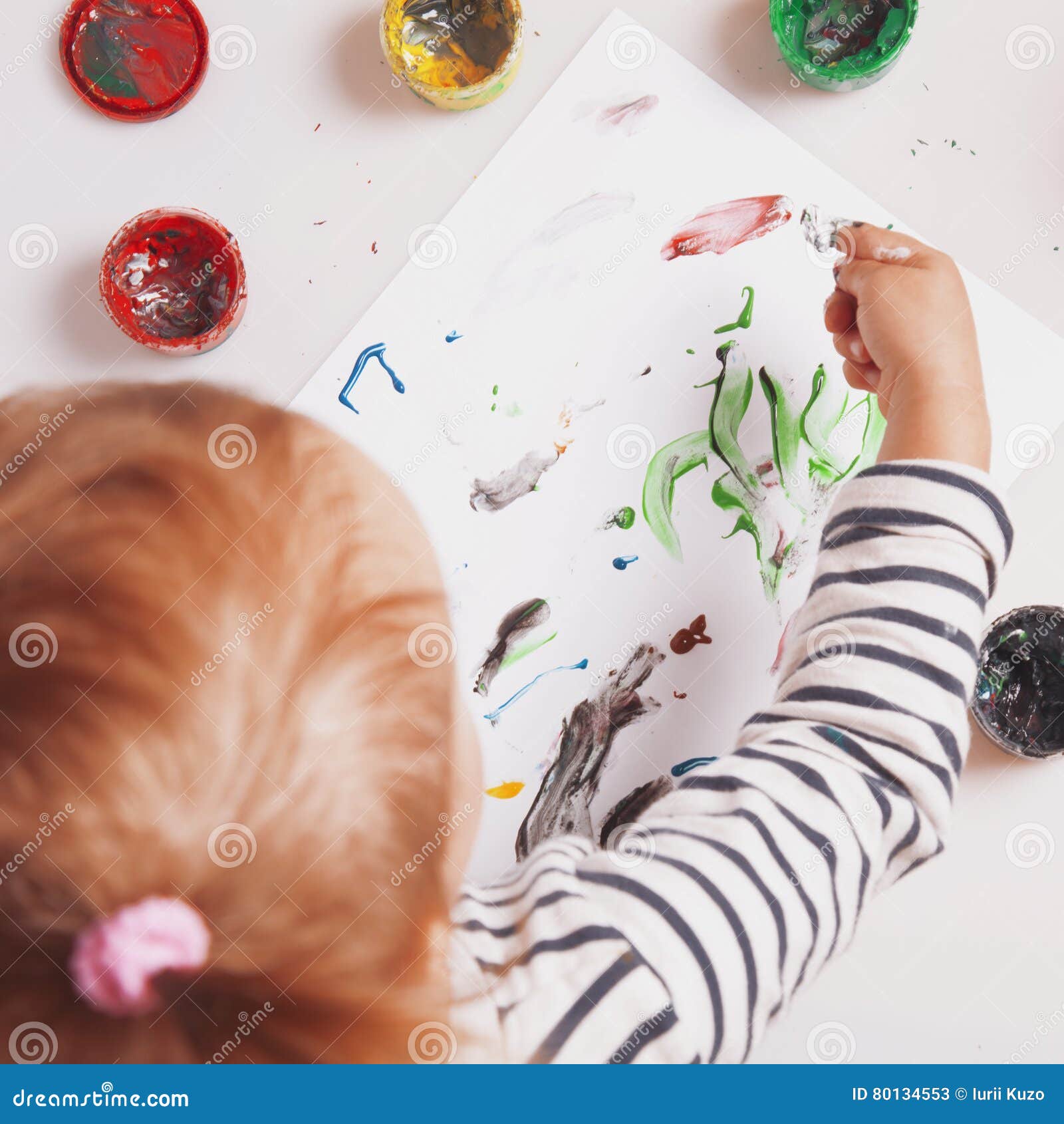 Beautiful Baby Girl Learning To Draw Training, Development, Abi Stock ...