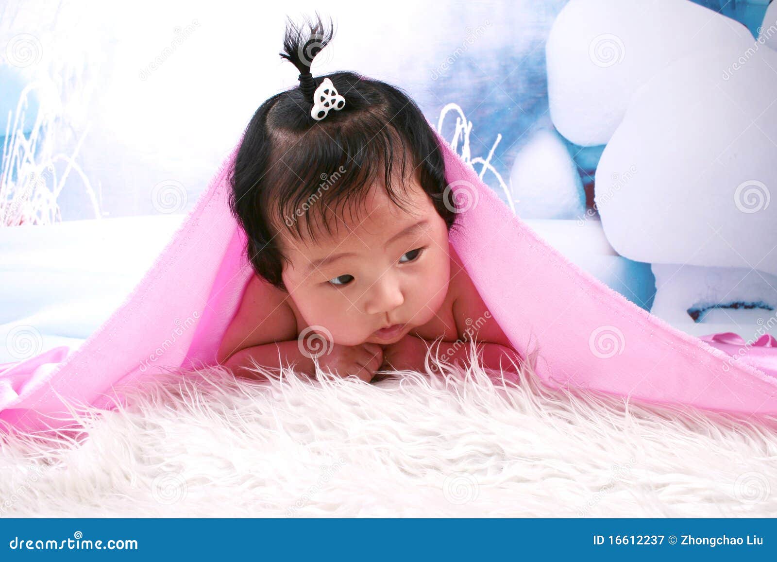Beautiful Baby Girl Under Blanket Stock Image - Image of love, joyful ...