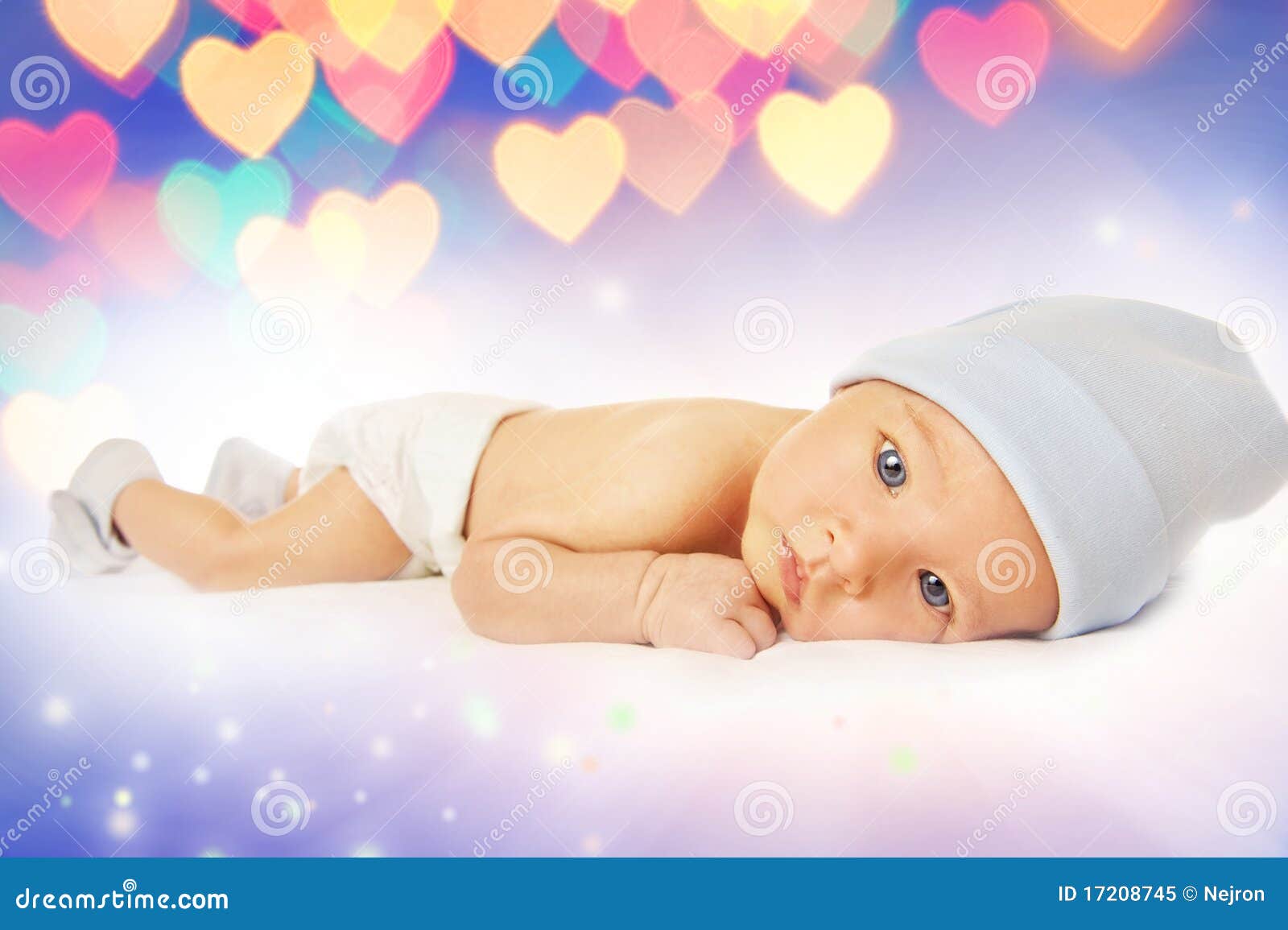 Beautiful Baby Over an Abstract Background Stock Image - Image of blue ...
