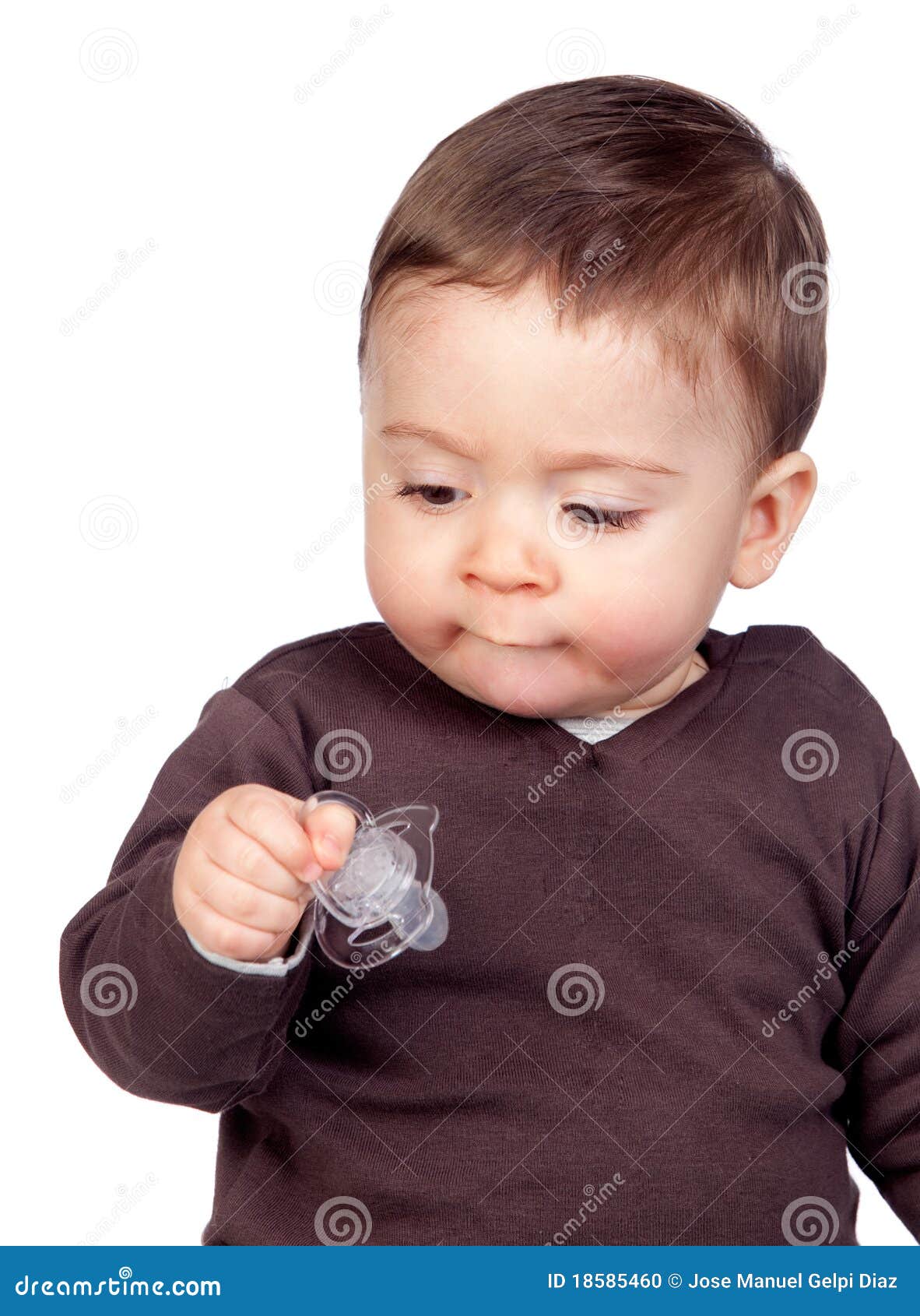 Beautiful Baby with a Pacifier Stock Photo - Image of happy, innocent ...