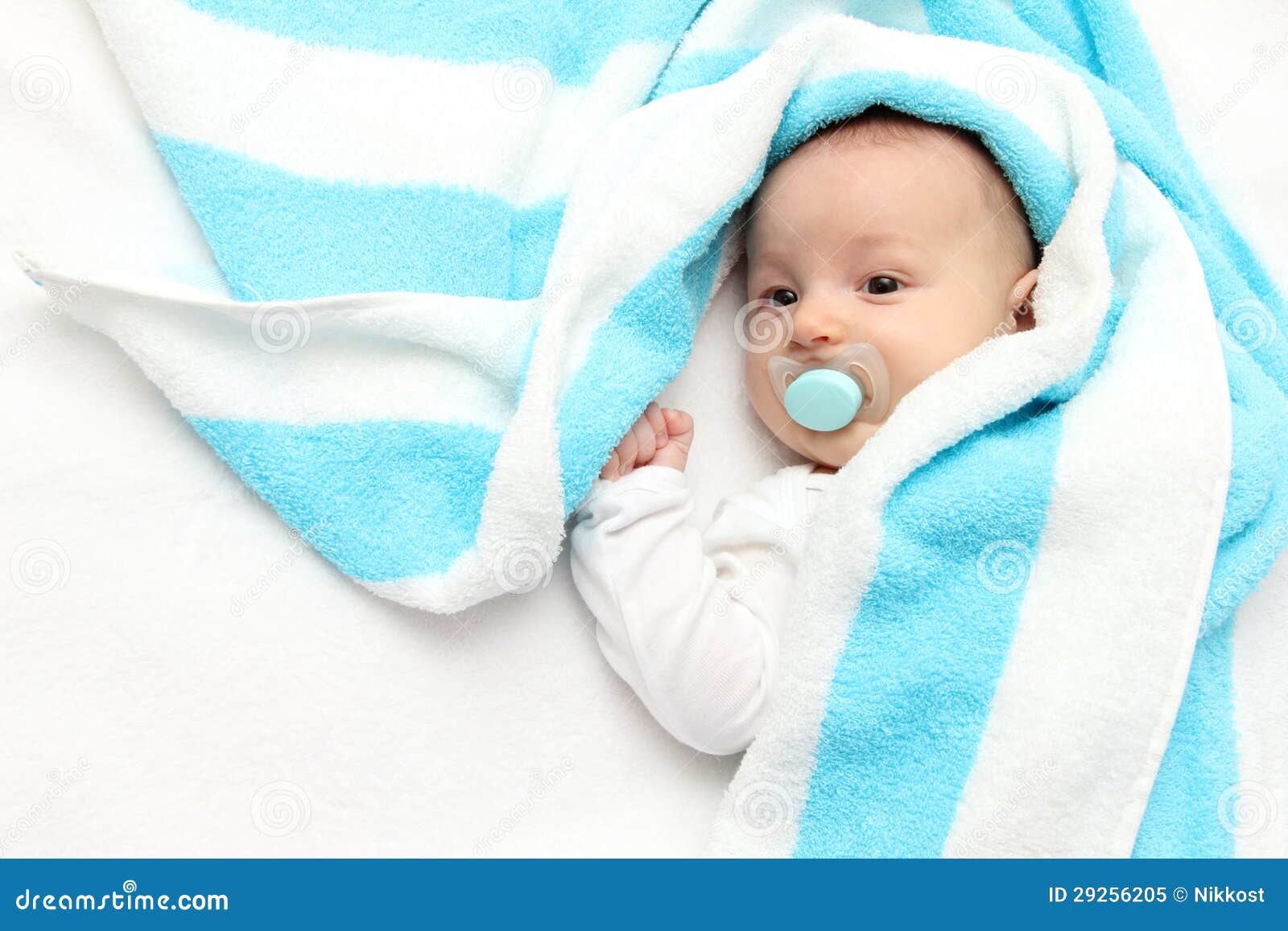 Beautiful Baby with Pacifier Stock Image - Image of cloth, born: 29256205