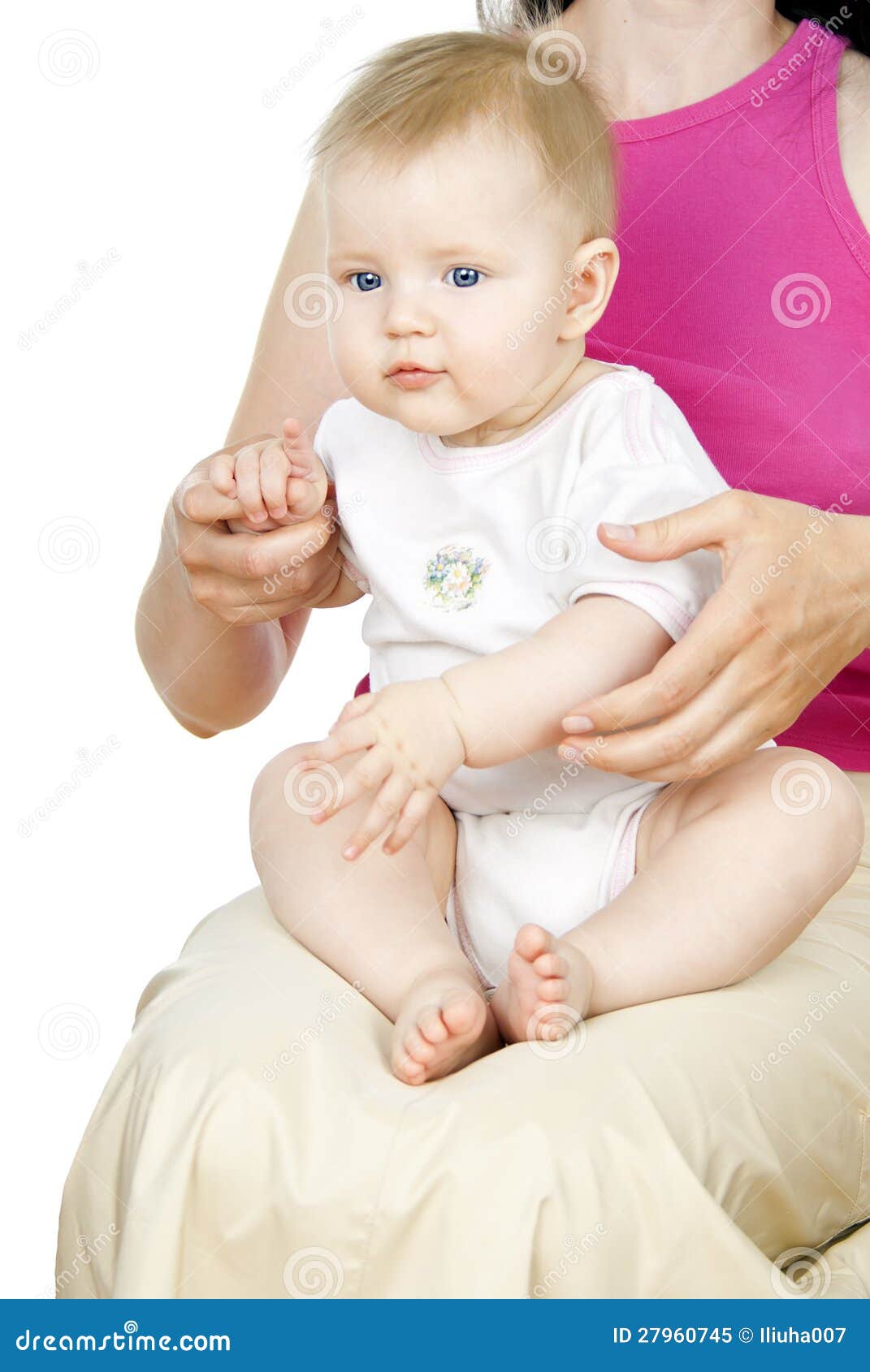 Beautiful Baby Sits on Her Lap Stock Image - Image of family, human ...