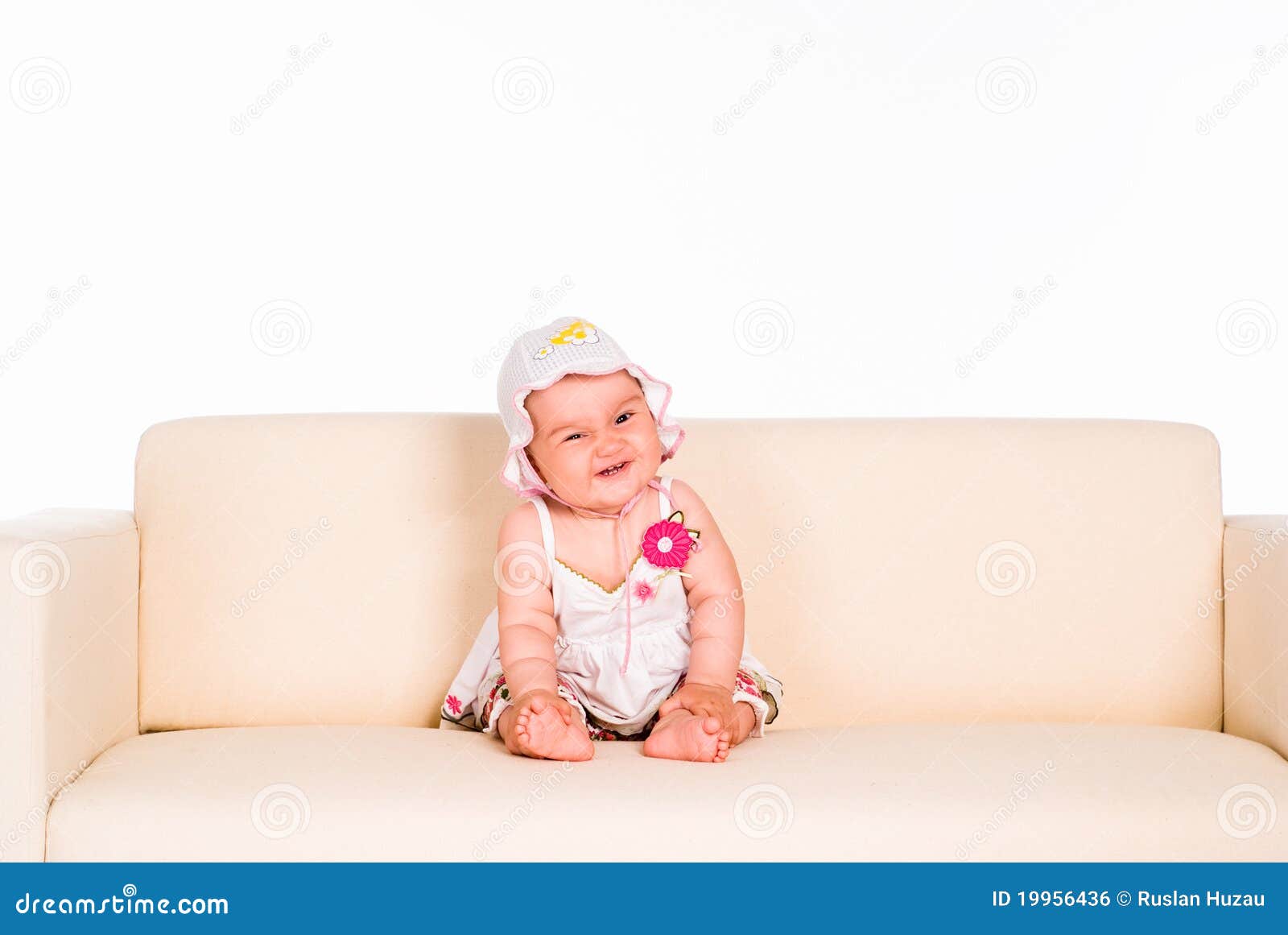 Beautiful baby on sofa stock photo. Image of small, people - 19956436