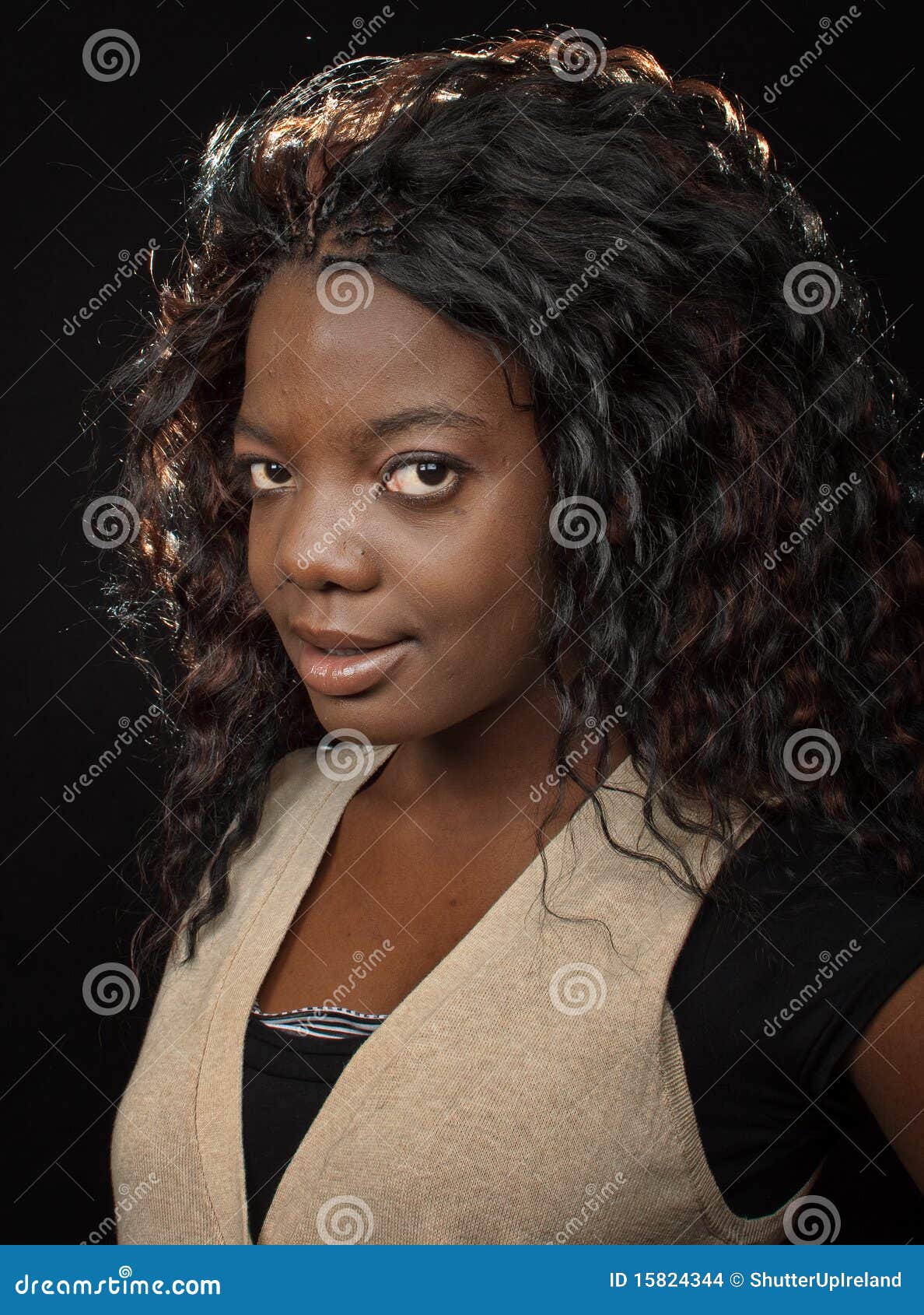 Beautiful Back Woman Portrait on Black Stock Photo - Image of hair ...