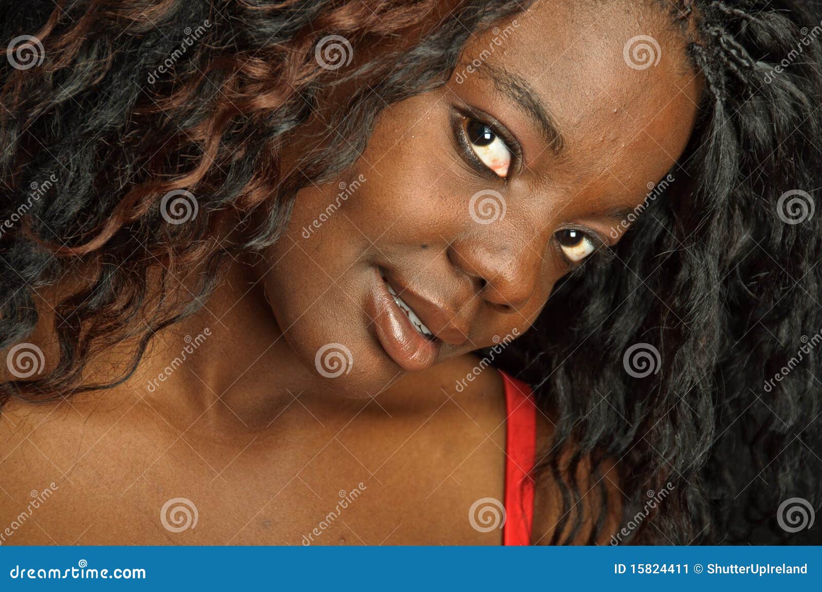 Beautiful Back Woman Portrait on Black Stock Image - Image of cheerful ...