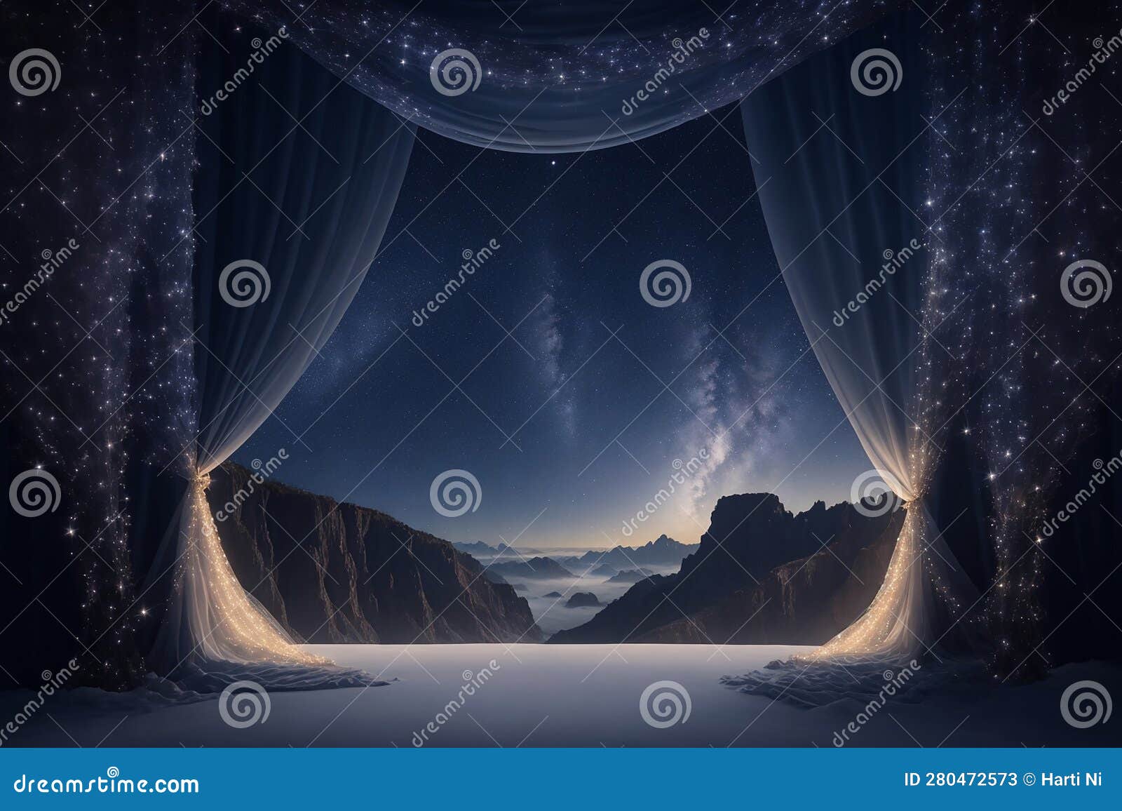 Beautiful Backdrop with the Concept of Nature Landscape at Night for ...