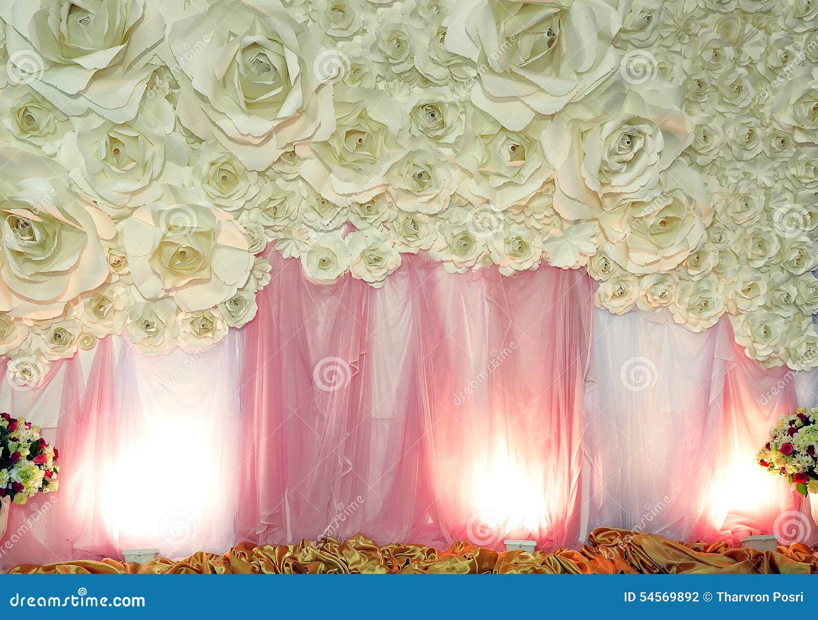 Beautiful Backdrop Flowers Ready for Wedding Ceremony Stock Photo ...