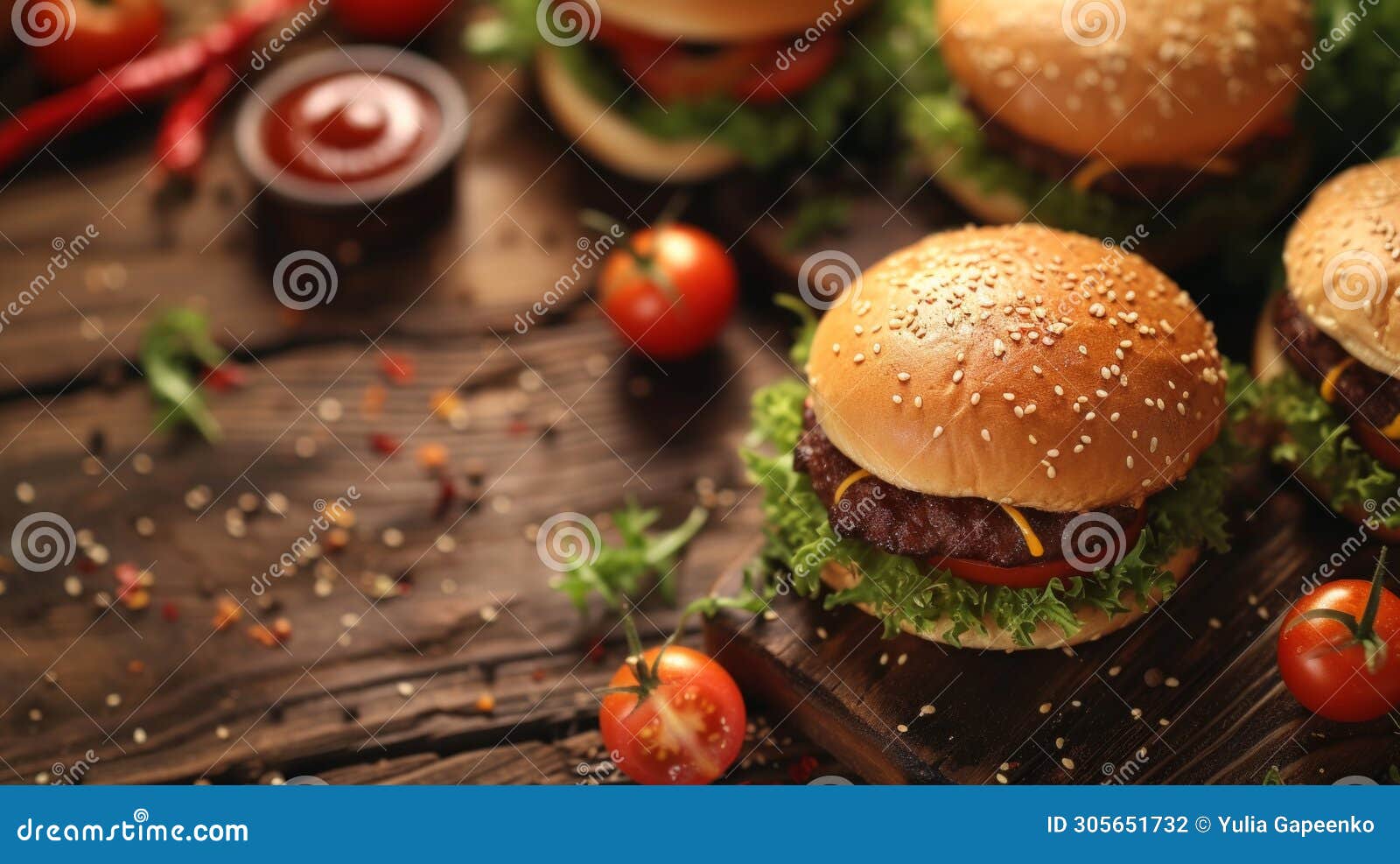 Beautiful Background for Beef Burger Advertising Stock Photo - Image of ...