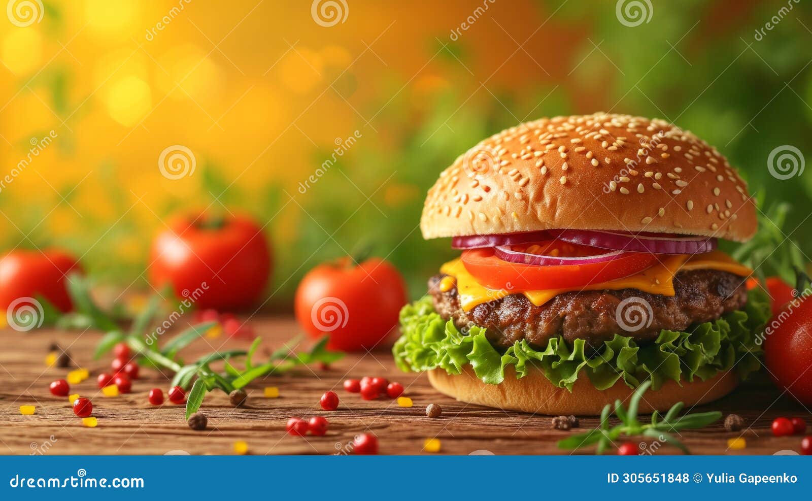 Beautiful Background for Beef Burger Advertising Stock Photo - Image of ...
