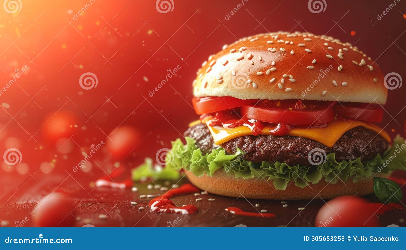 Beautiful Background for Beef Burger Advertising Stock Image - Image of ...