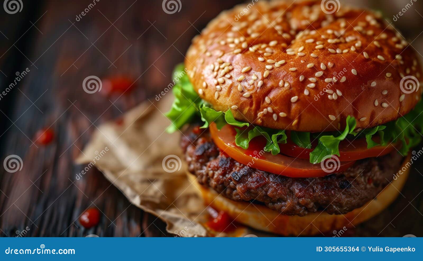Beautiful Background for Beef Burger Advertising Stock Photo - Image of ...
