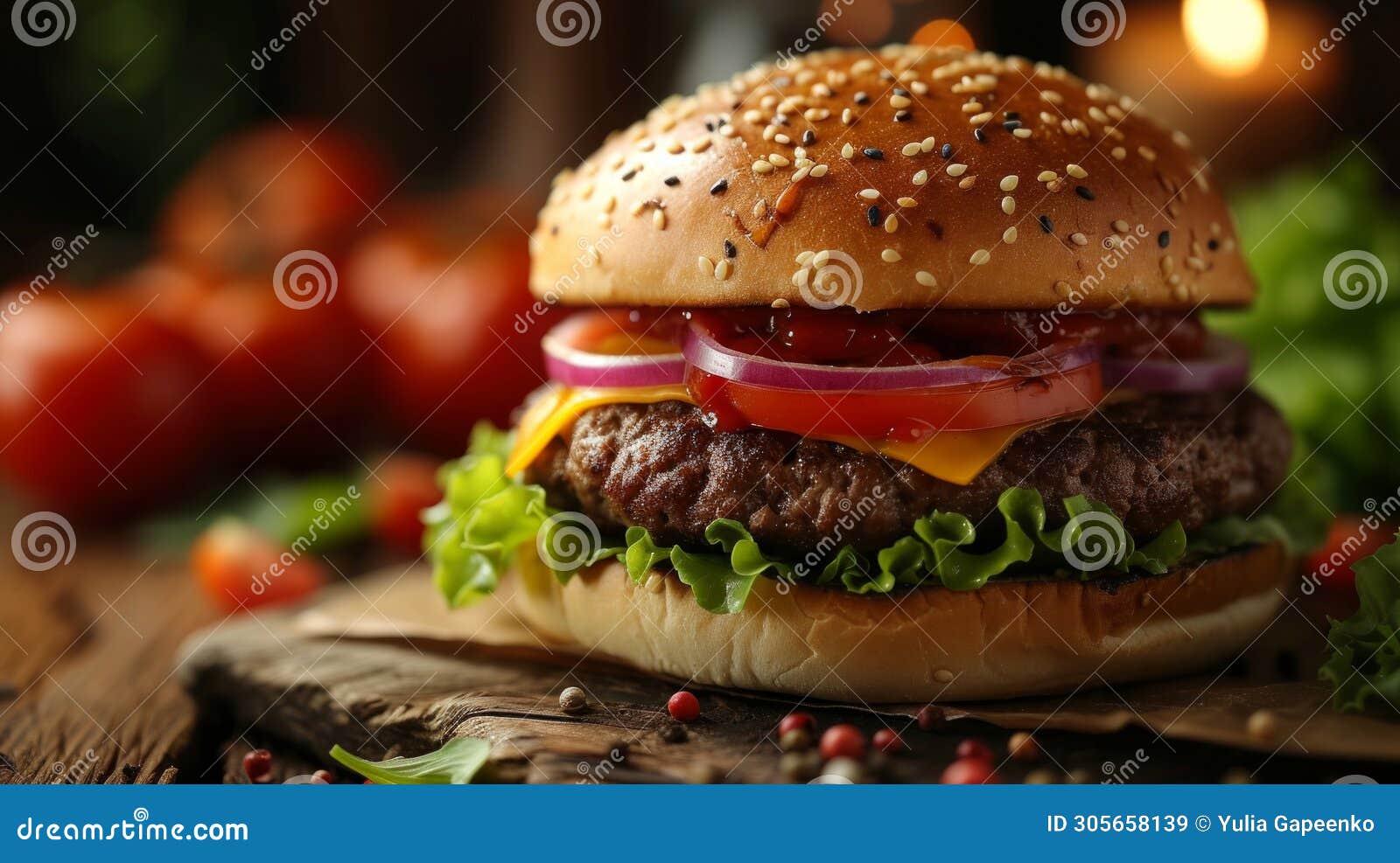 Beautiful Background for Beef Burger Advertising Stock Image - Image of ...