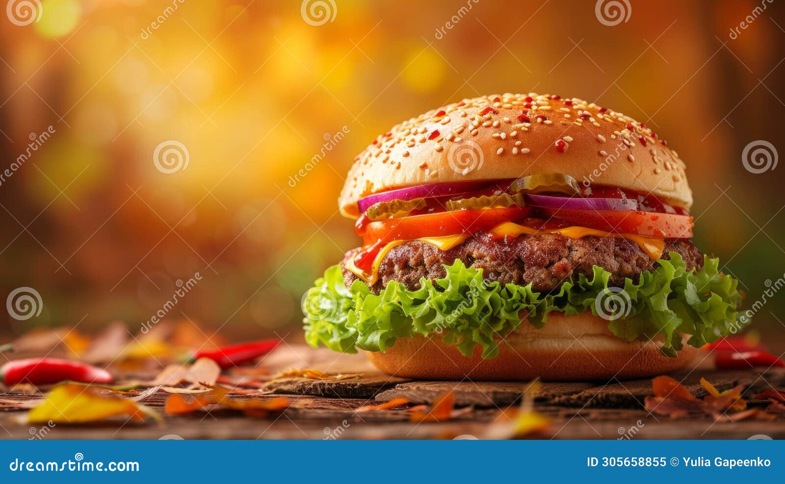 Beautiful Background for Beef Burger Advertising Stock Image - Image of ...