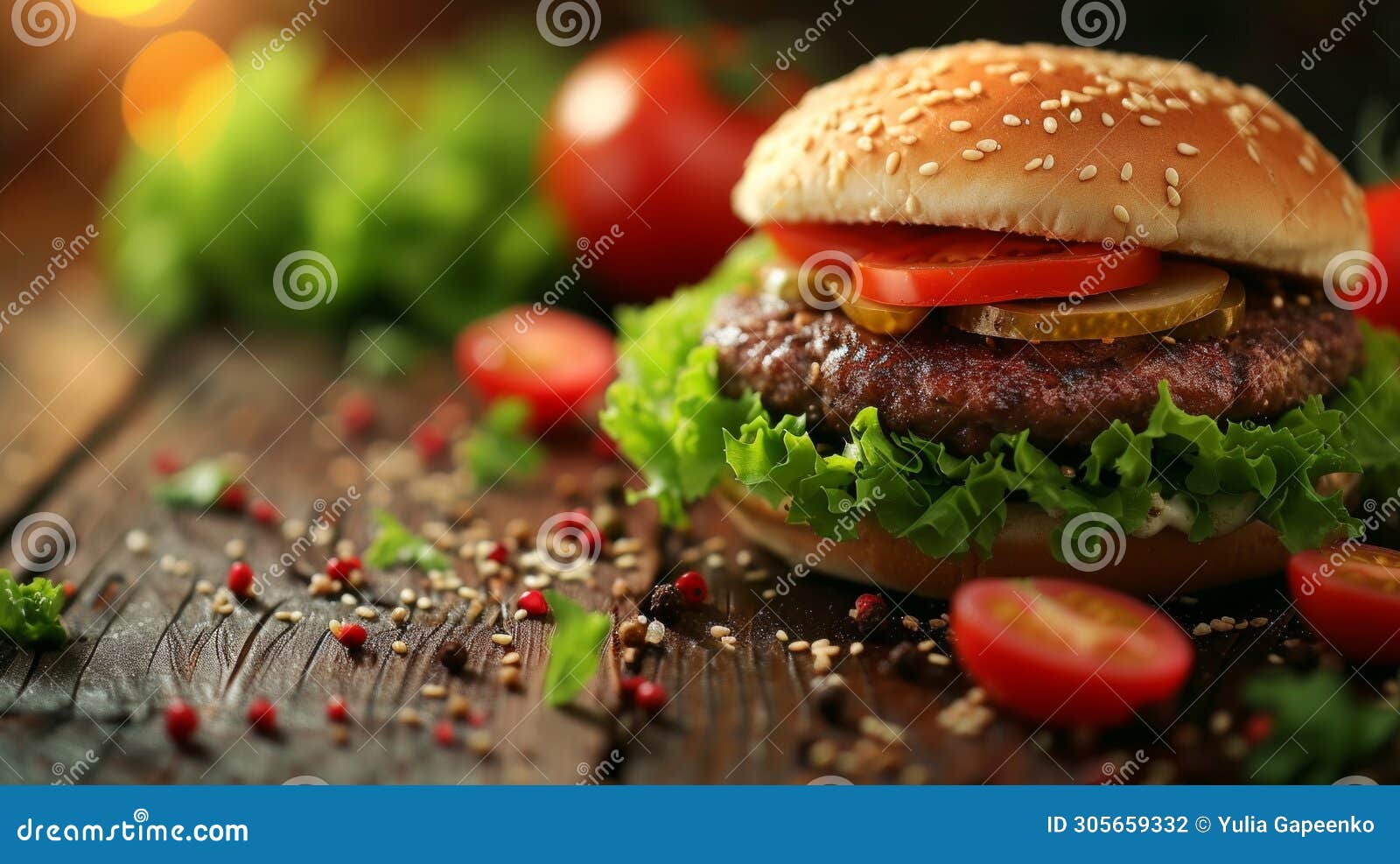 Beautiful Background for Beef Burger Advertising Stock Photo - Image of ...