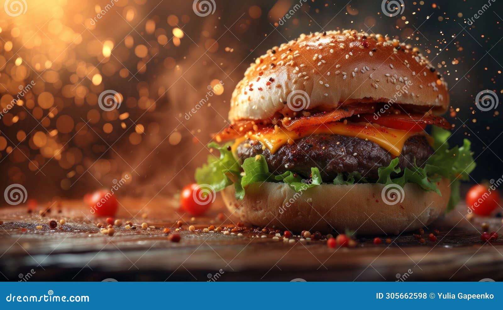 Beautiful Background for Beef Burger Advertising Stock Photo - Image of ...