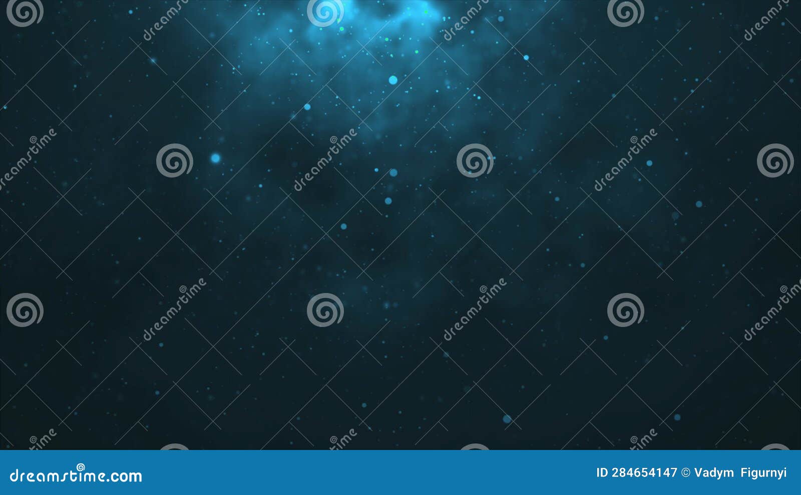 A Beautiful Background of Blue Particles Descending, with a Depth ...