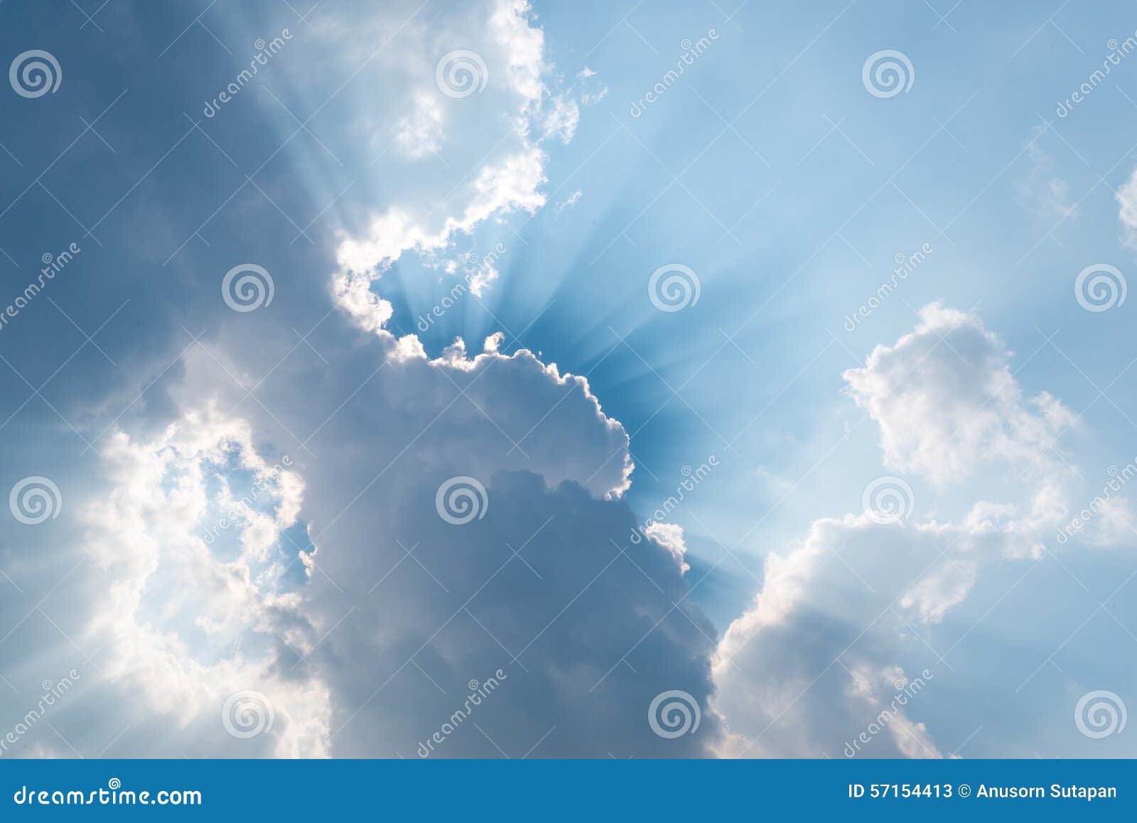Beautiful Background Bright Sun Shines through Clouds Stock Image ...