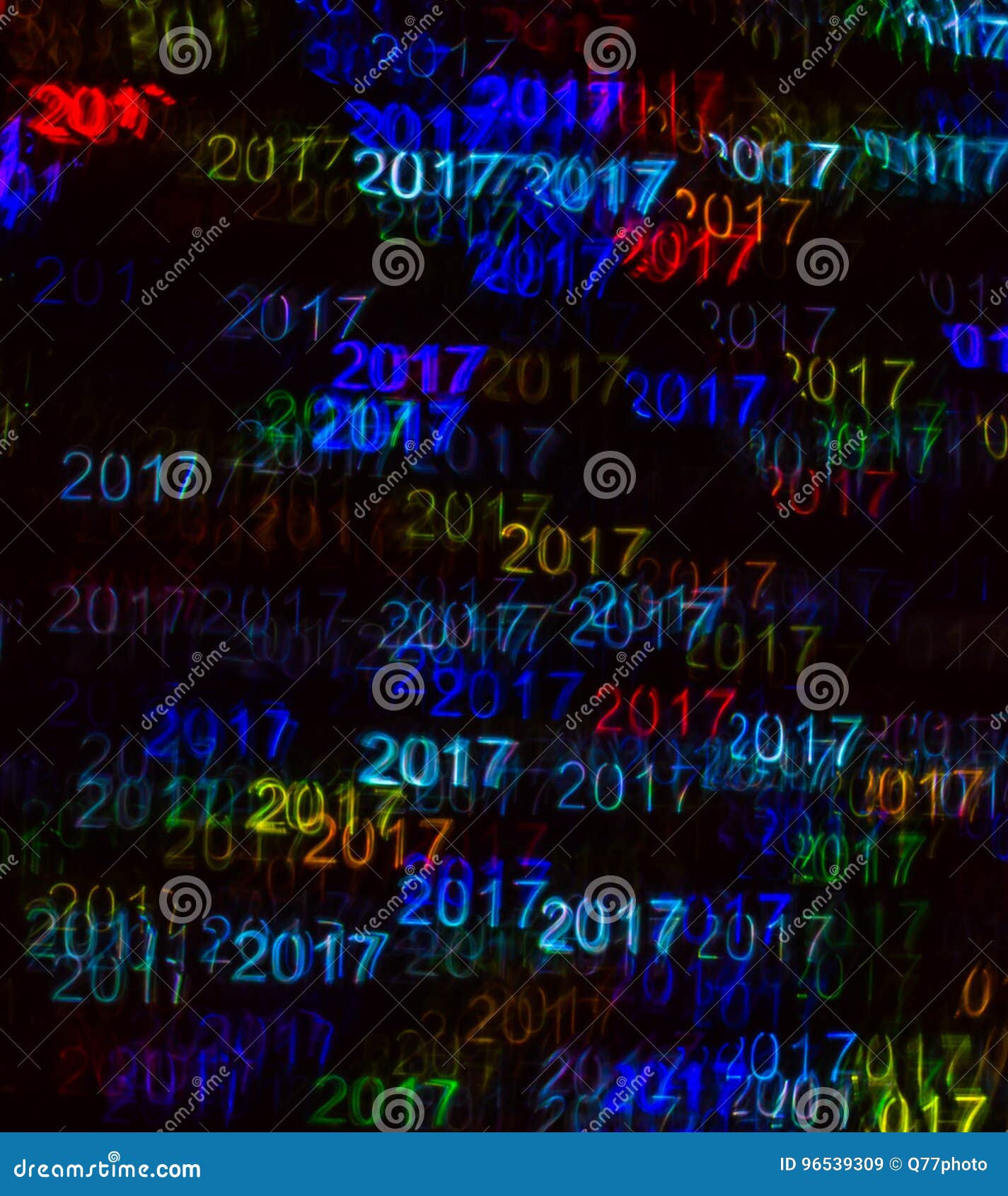 Beautiful Background with Different Colored Number 2017, Abstract ...