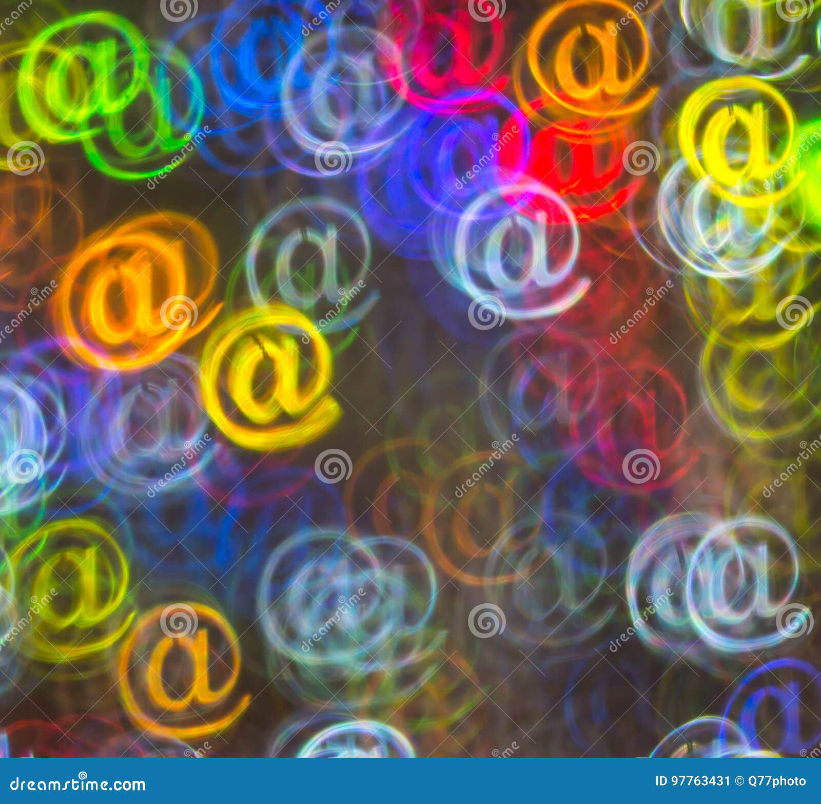 Beautiful Background with Different Colored at Sign, Abstract Ba Stock ...