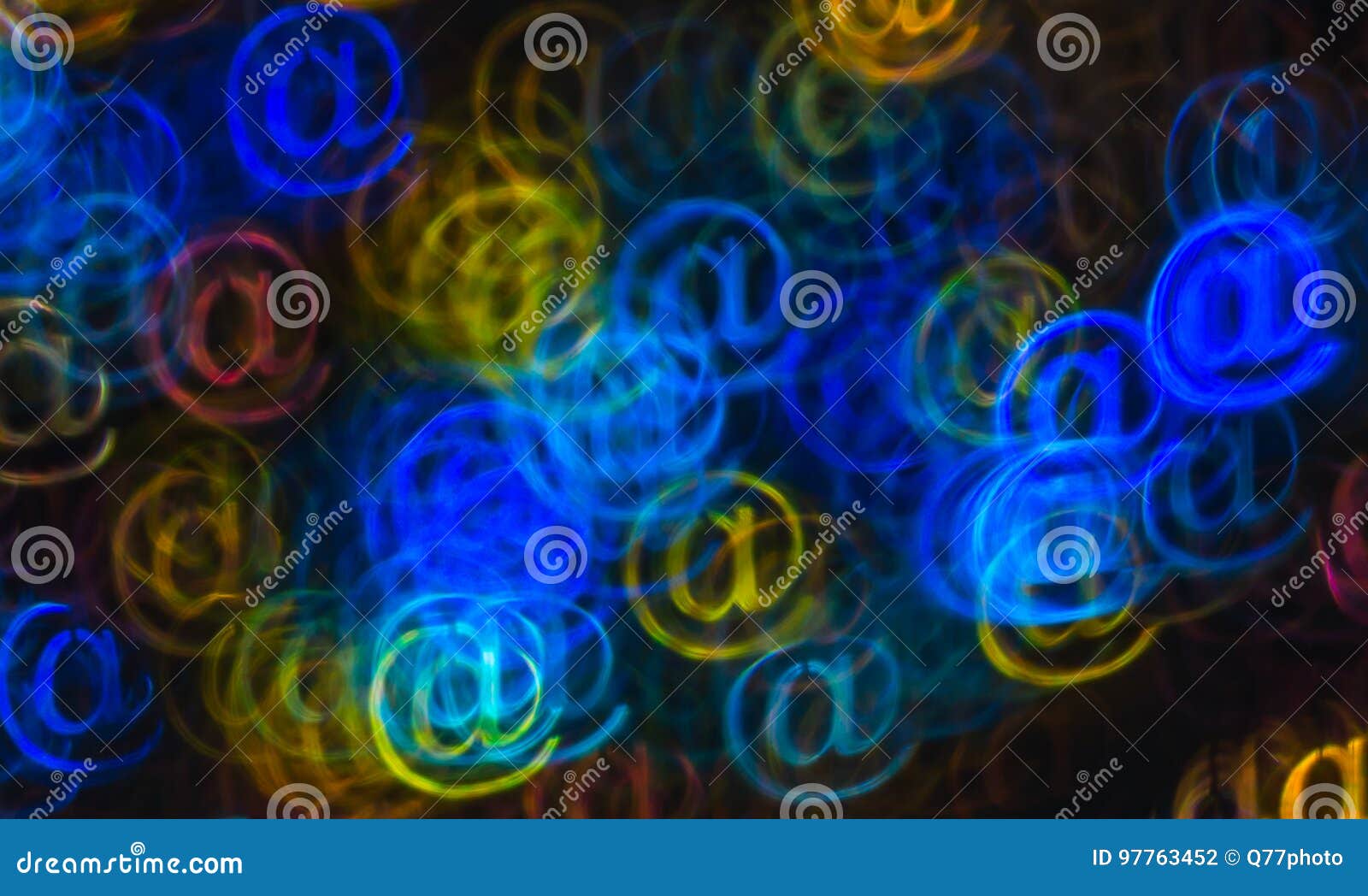 Beautiful Background with Different Colored at Sign, Abstract Ba Stock ...