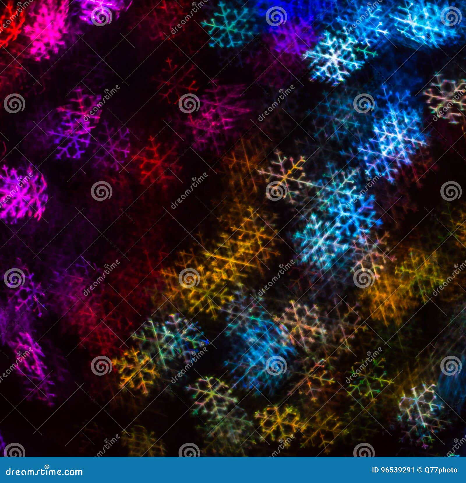 Beautiful Background with Different Colored Snowflake, Abstract Stock ...