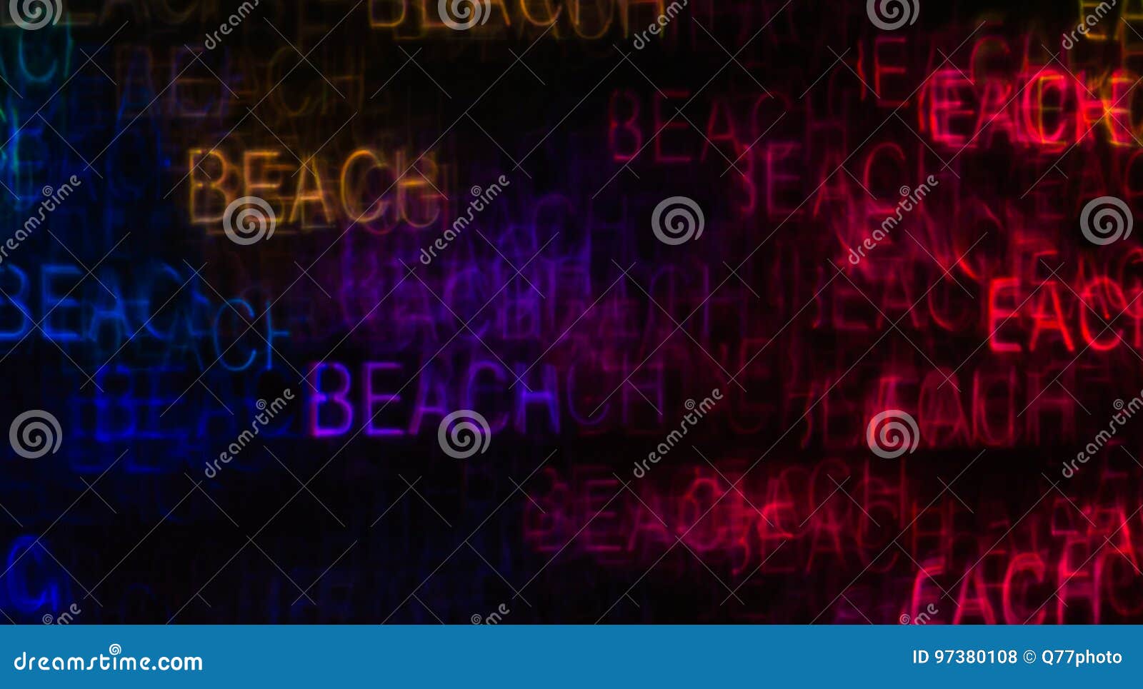 Beautiful Background with Different Colored Word Beach, Abstract Stock ...