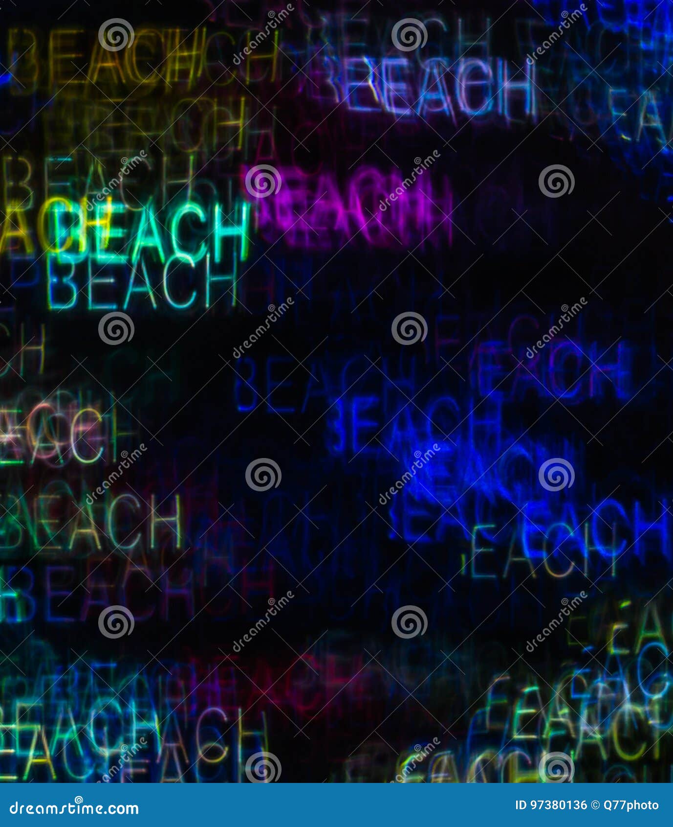 Beautiful Background with Different Colored Word Beach, Abstract Stock ...