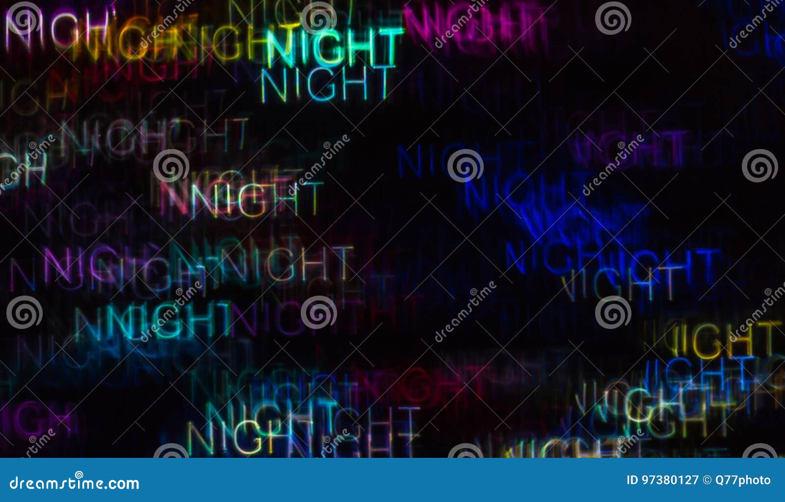 Beautiful Background with Different Colored Word Night, Abstract Stock ...