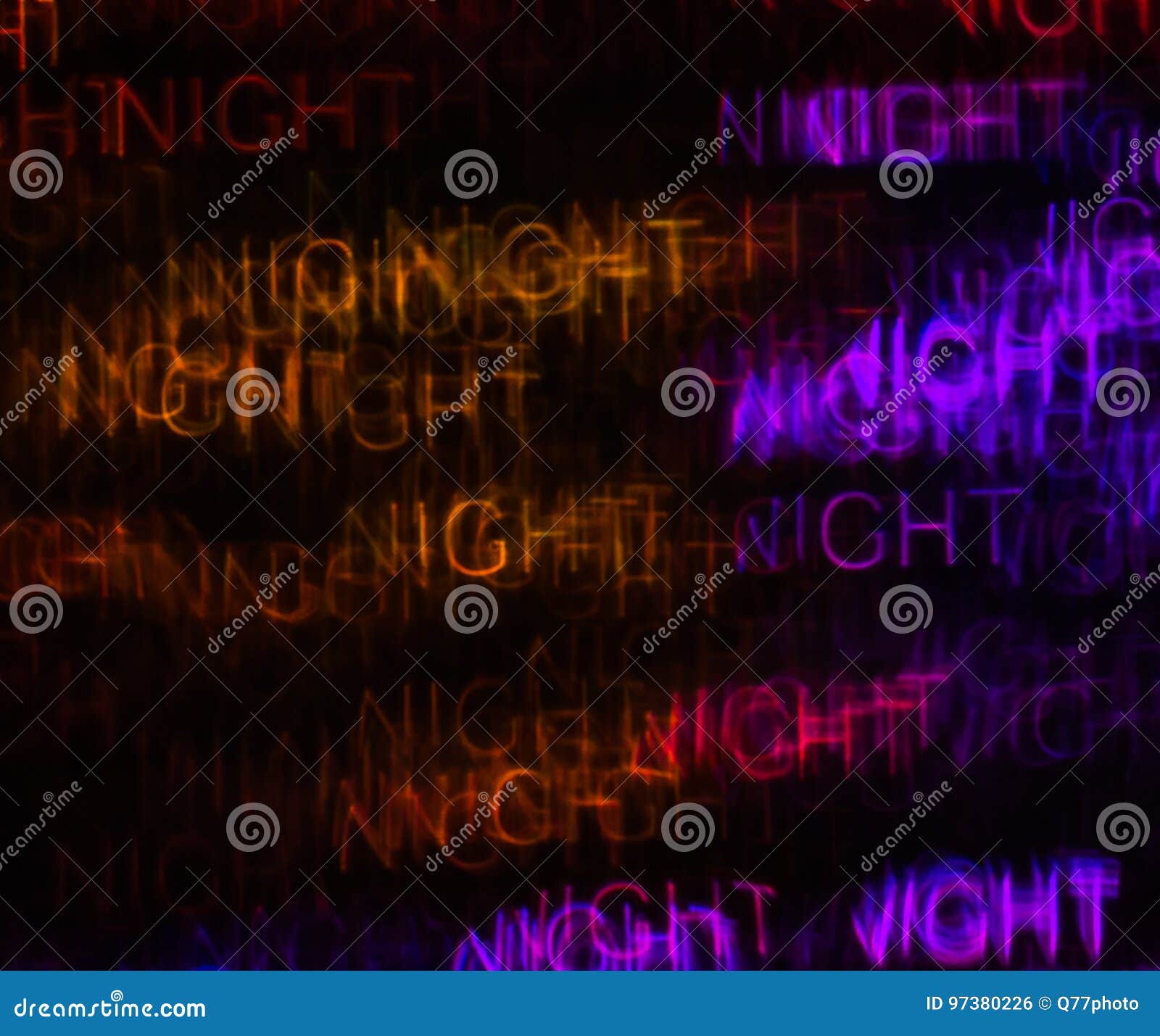 Beautiful Background with Different Colored Word Night, Abstract Stock ...