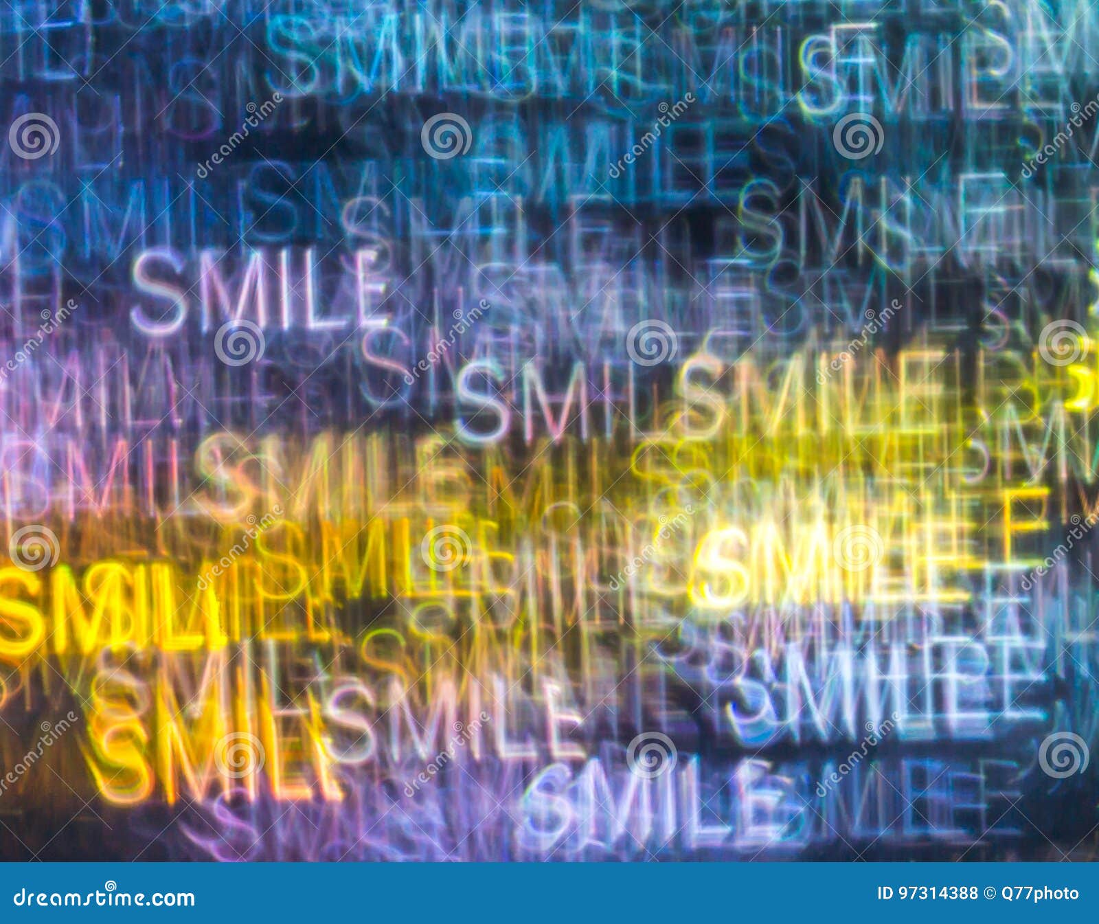 Beautiful Background with Different Colored Word Smile, Abstract Stock ...