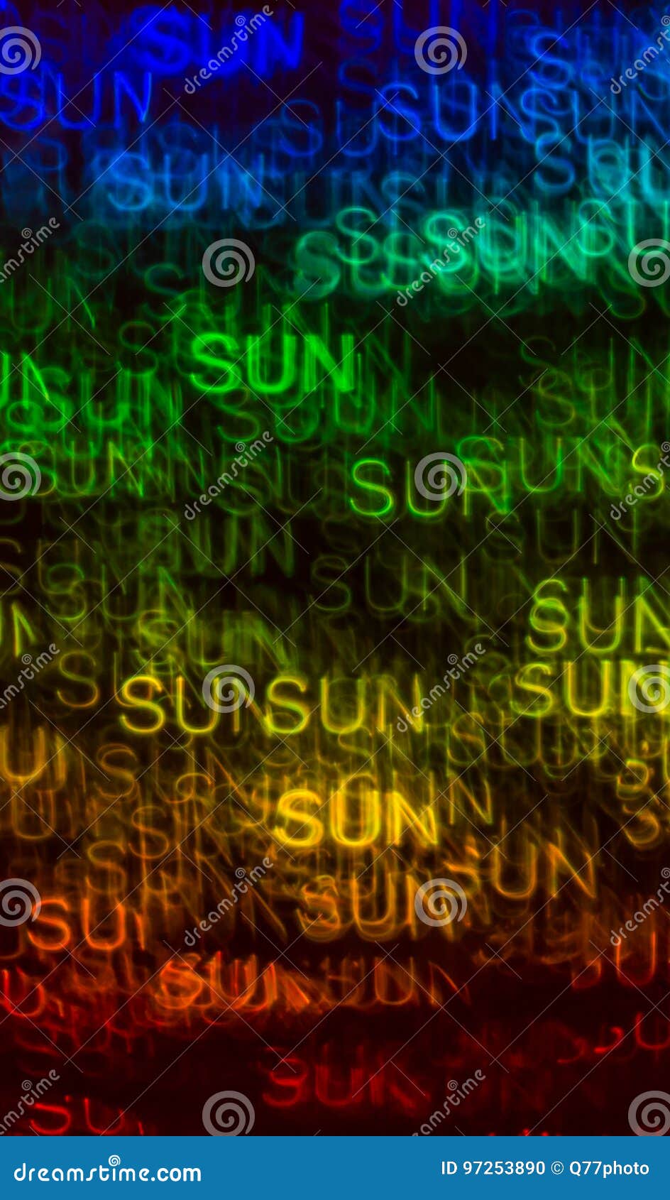 Beautiful Background with Different Colored Word Sun, Abstract B Stock ...